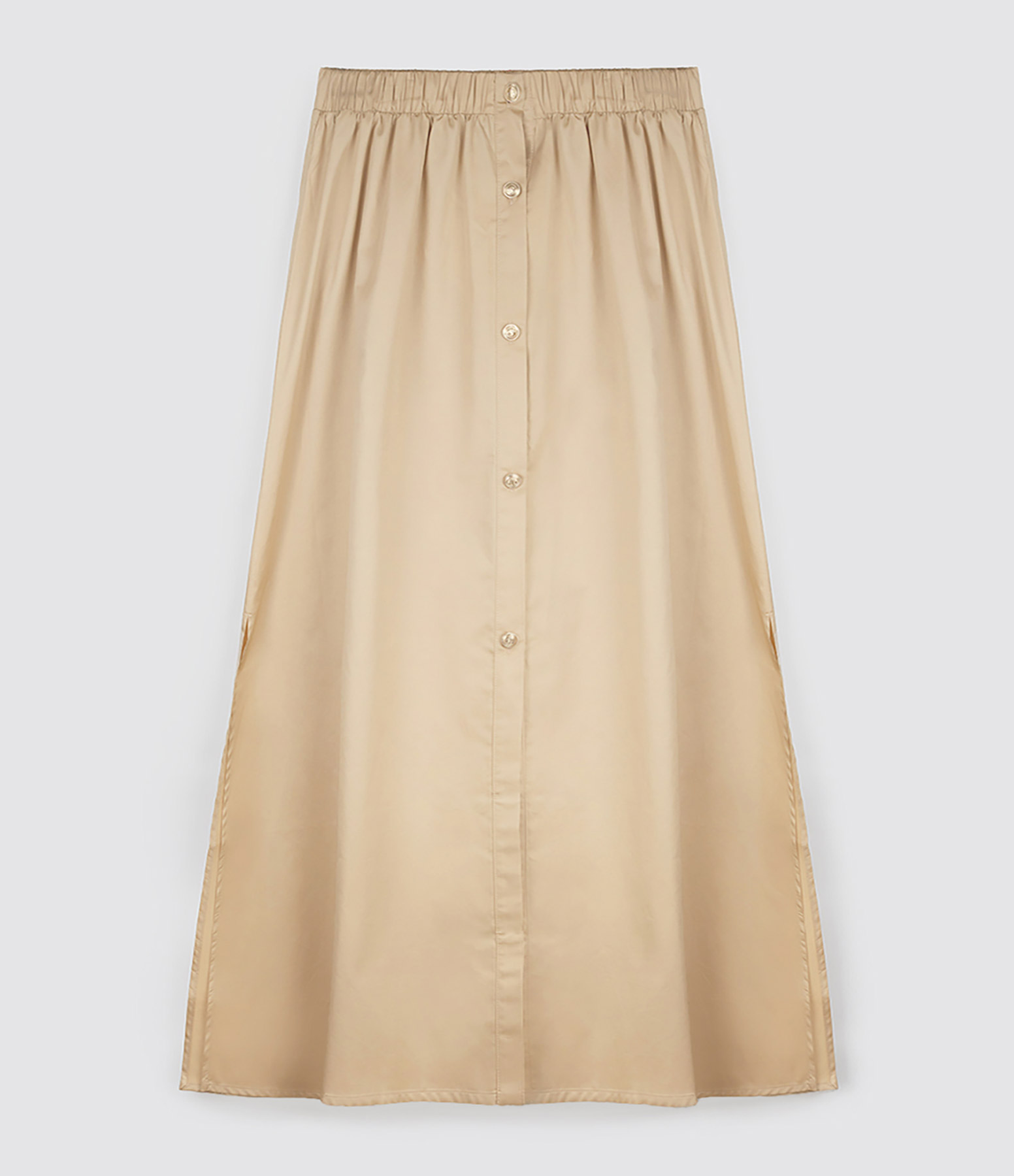 JEANNE VOULAND - Jupe Lito Popeline Satin Beige