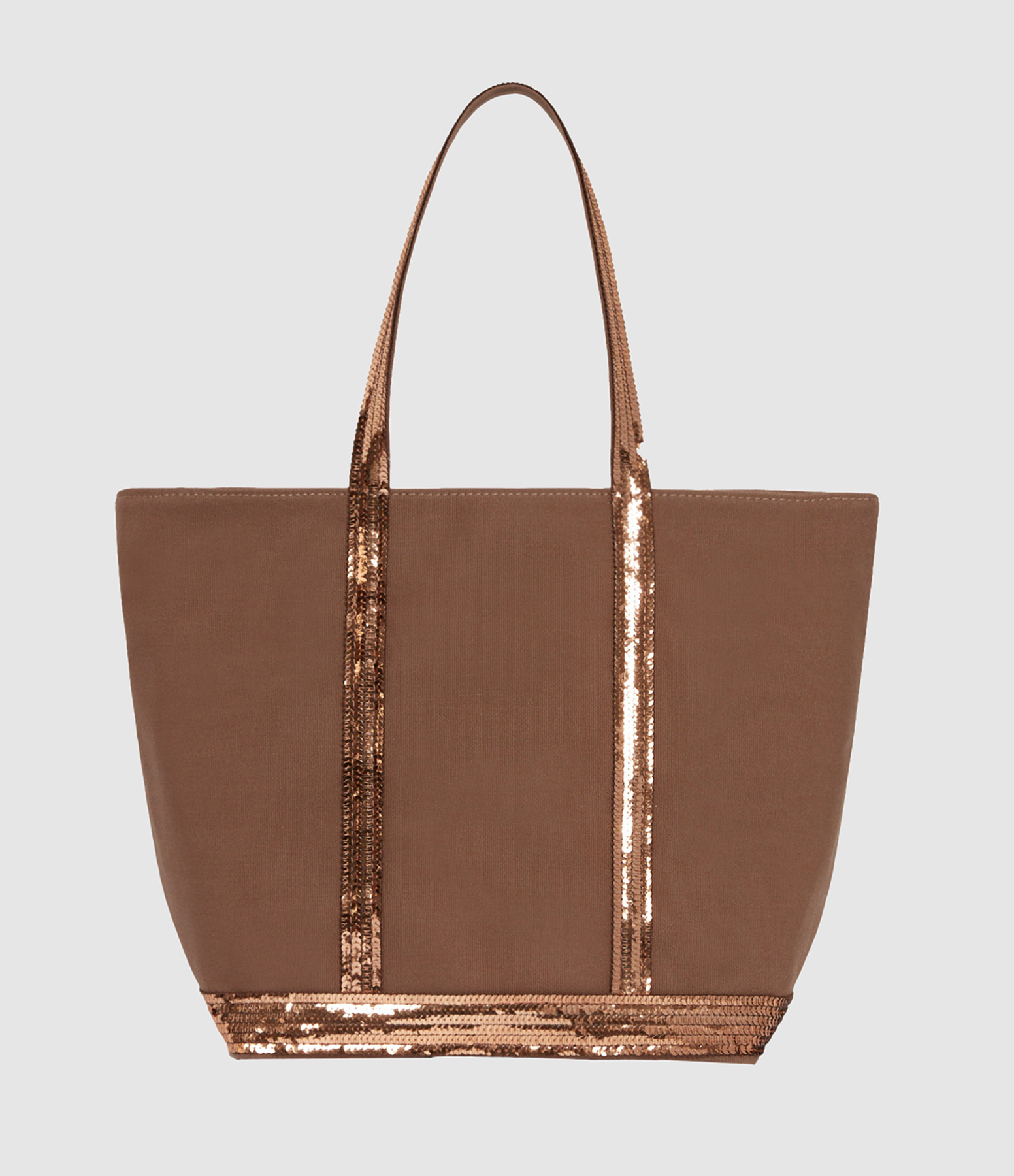 VANESSA BRUNO - Cabas M Zippé en Toile Muscade