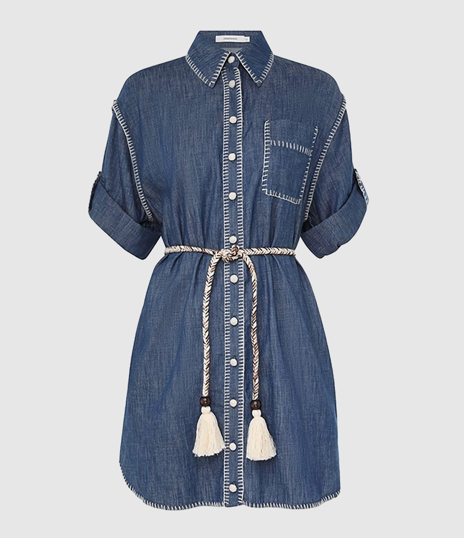 ZIMMERMANN - Robe Courte Halliday Railway Blue