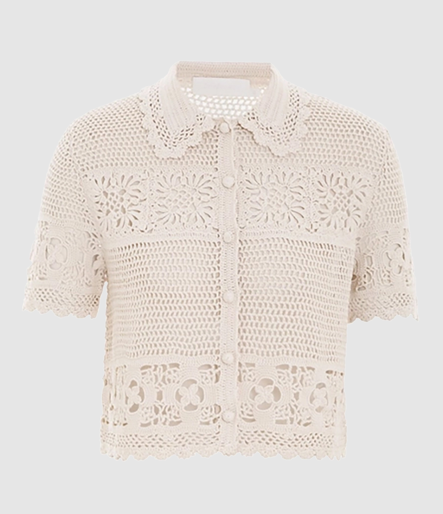 ZIMMERMANN - Chemise Chintz Crochet Coton Naturel