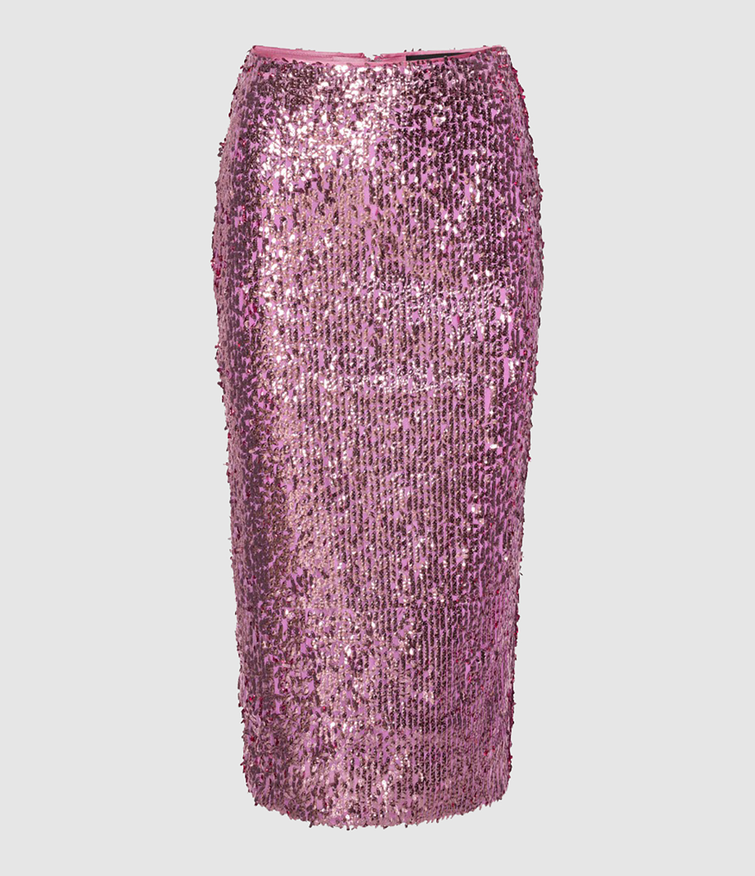 ROTATE - Jupe Longue Crayon Sequins Fuchsia Pink