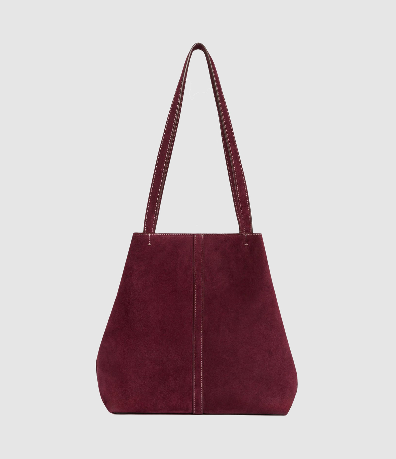 VANESSA BRUNO - Tote Bag PM Daily En Cuir Velours Prune