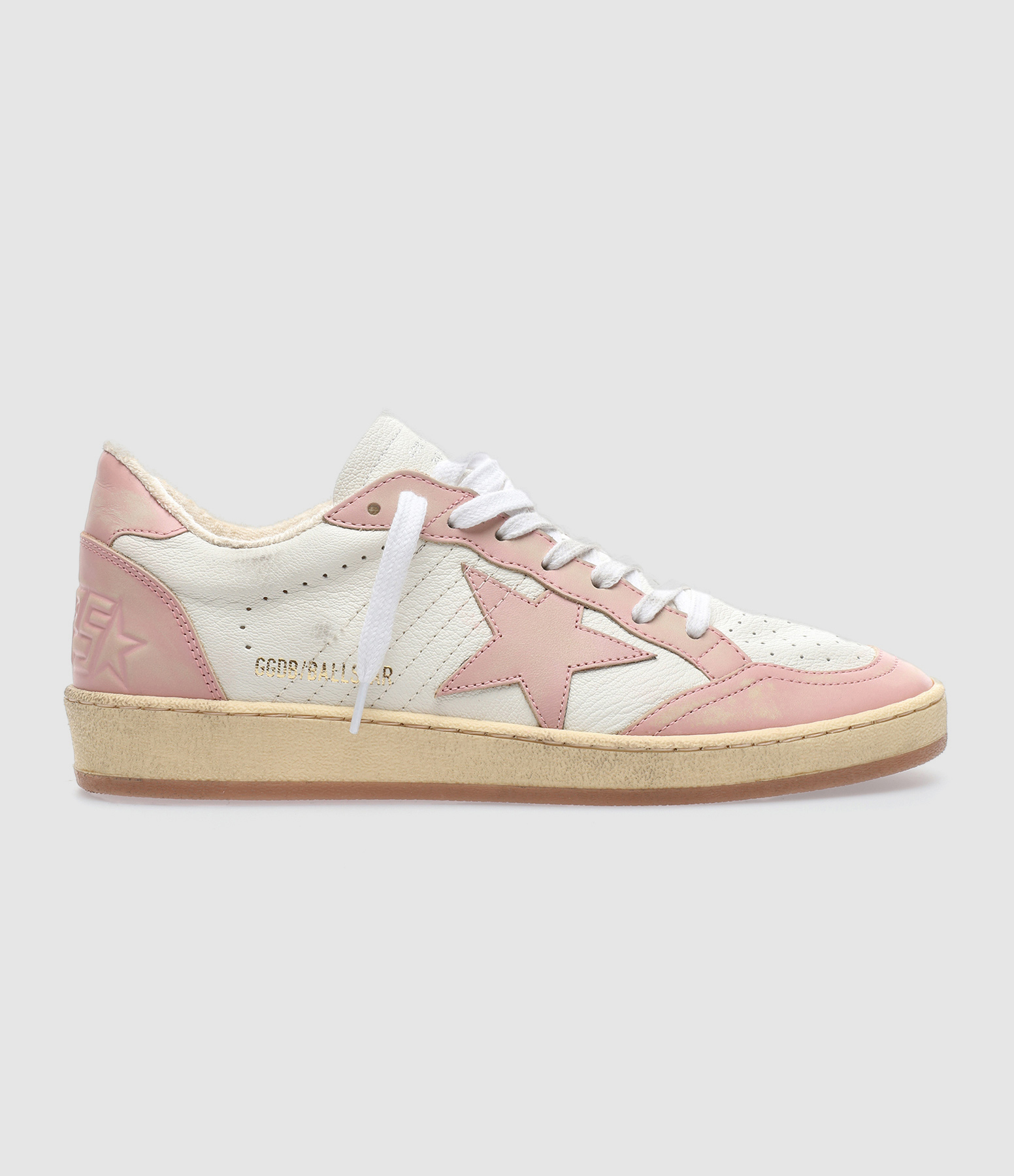 GOLDEN GOOSE - Baskets Ballstar Étoile Glitter Blanc Rose