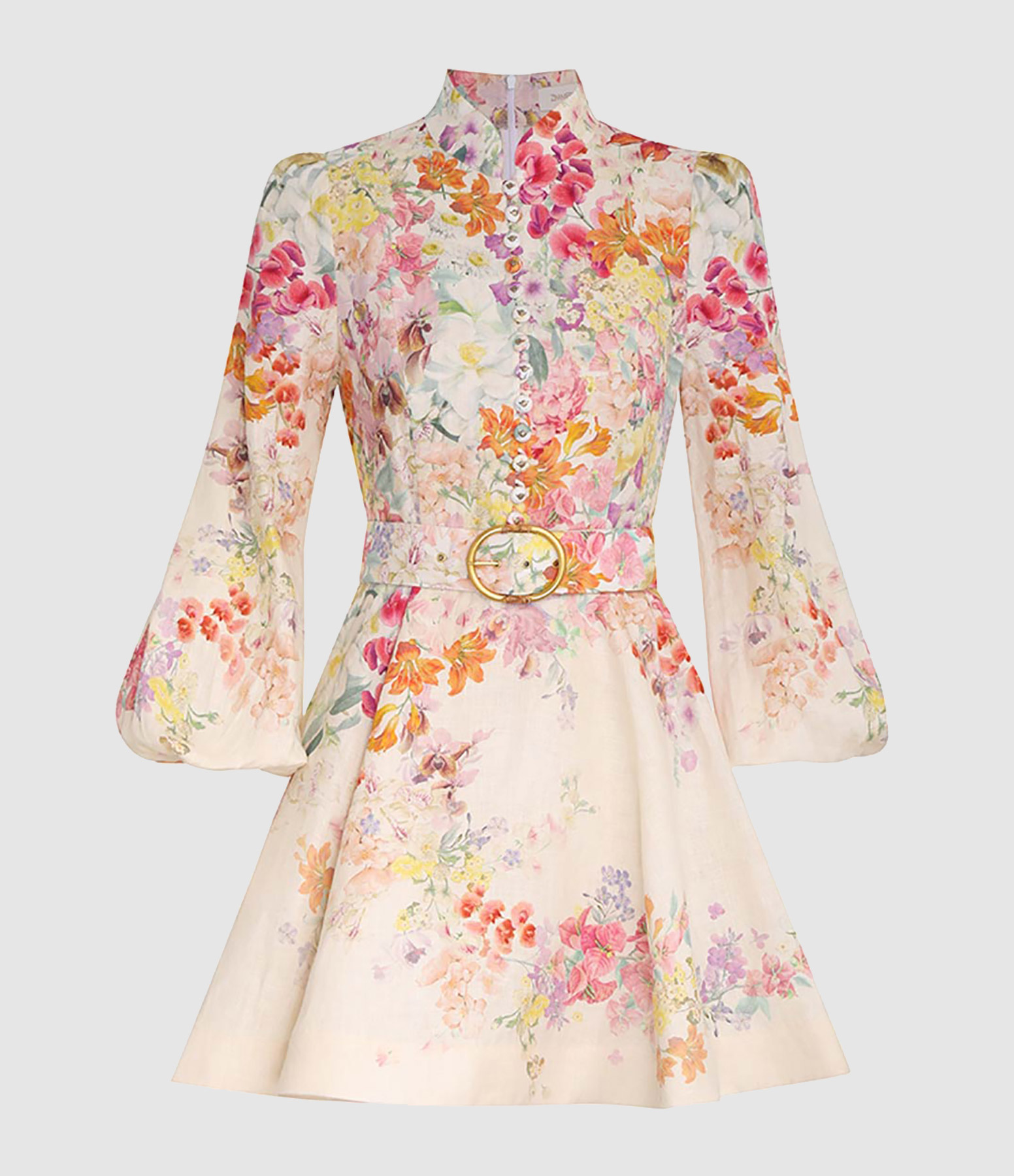 ZIMMERMANN - Robe Natura Buttoned Kaleidoscope Garden