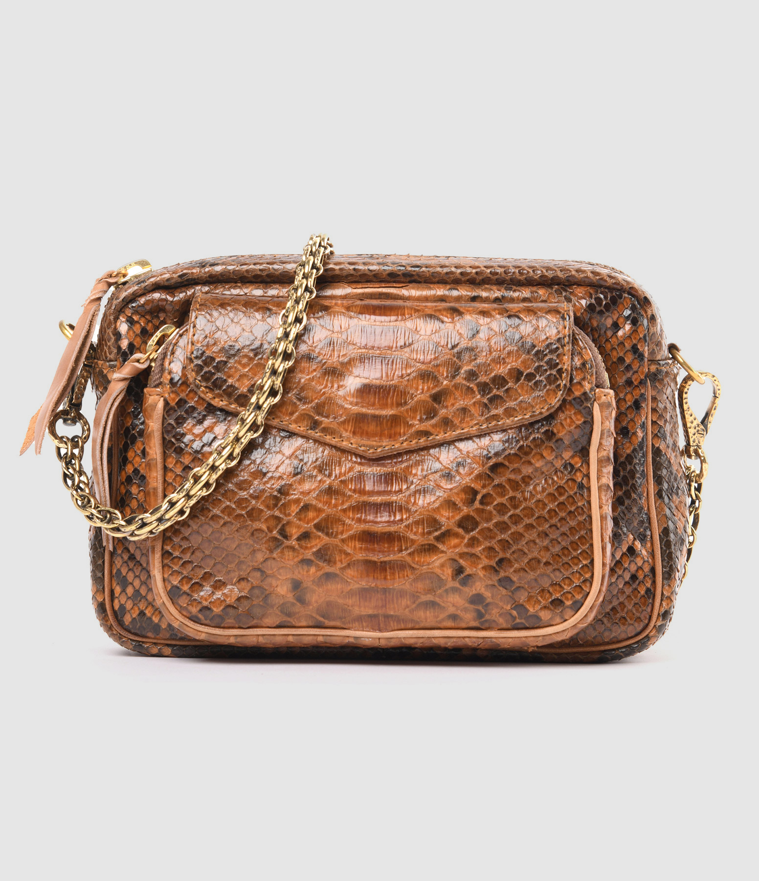 CLARIS VIROT - Sac Charly Python Moka