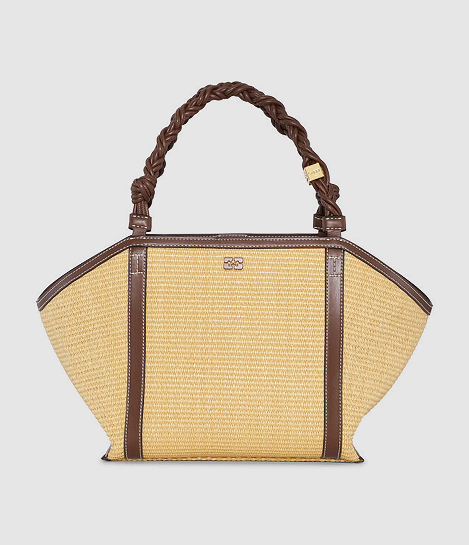 GANNI - Sac Ganni Bou Medium Tote Raffia Nature