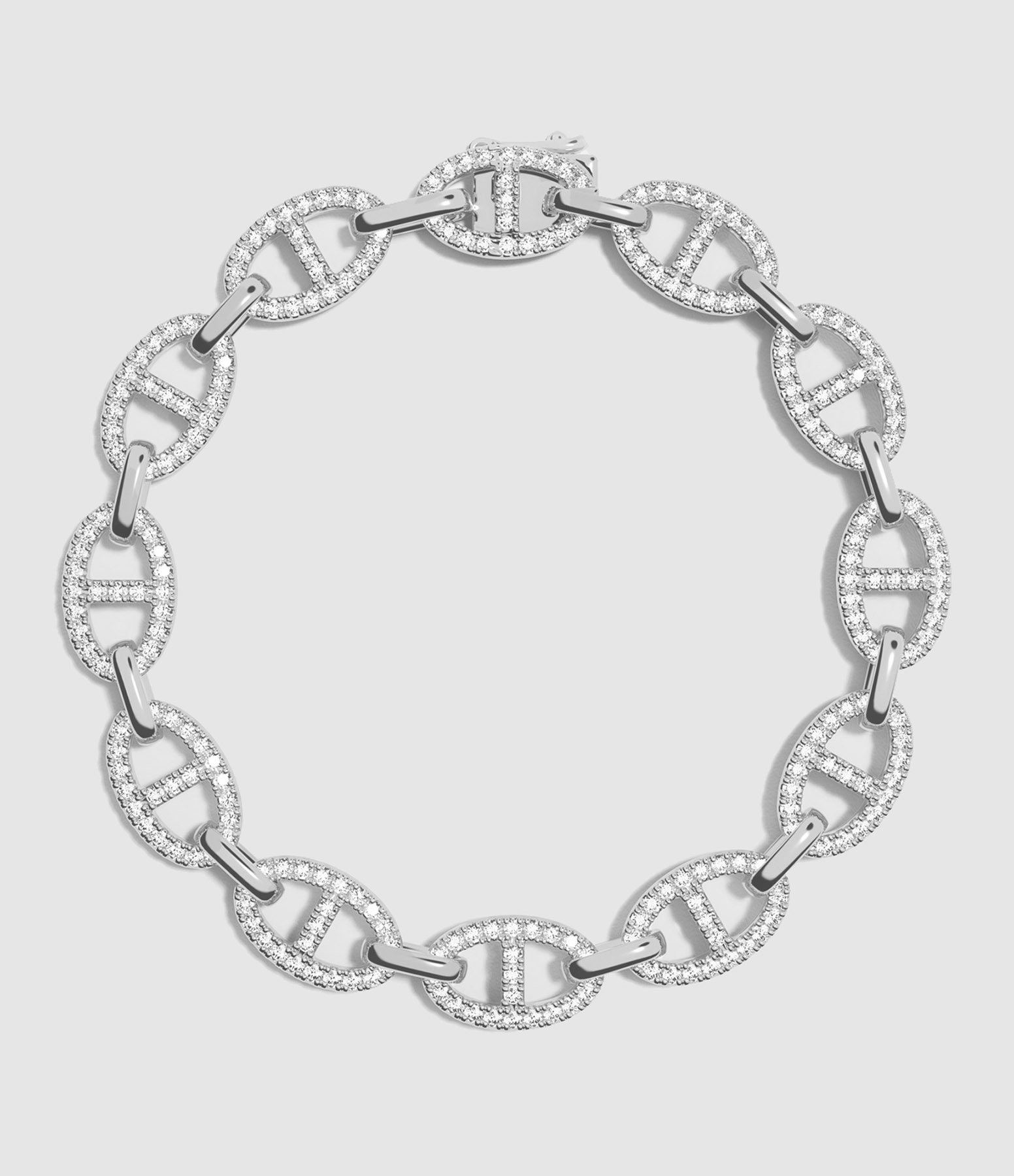 Apm Monaco Bracelet Jonc Eté Chaîne Maille Marine Argent