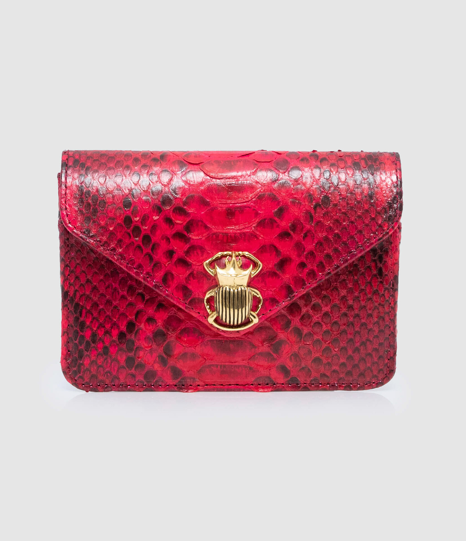 CLARIS VIROT - Porte-cartes Alex Python Celosia Rose