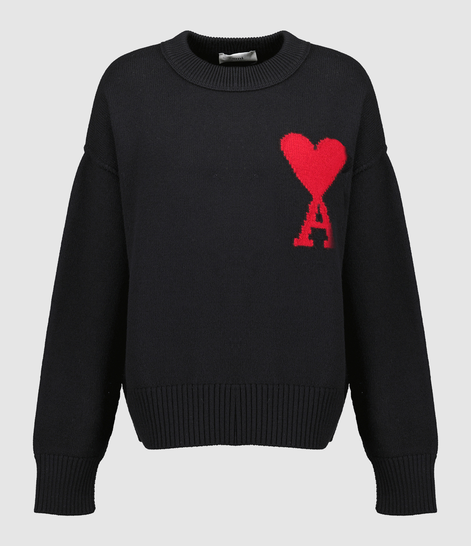AMI PARIS - Pull Ami de Coeur Unisexe Noir Rouge