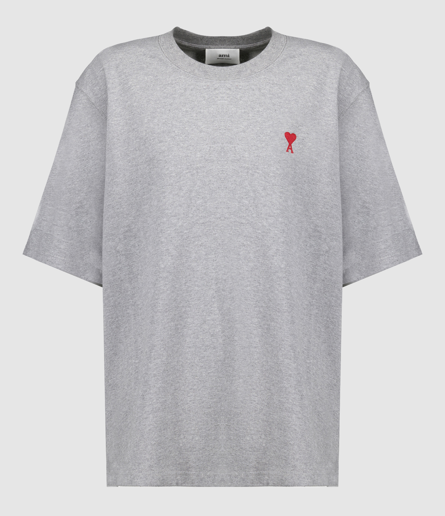 AMI PARIS - Tee-shirt Unisexe Ami de Cœur Gris Cendre Chiné