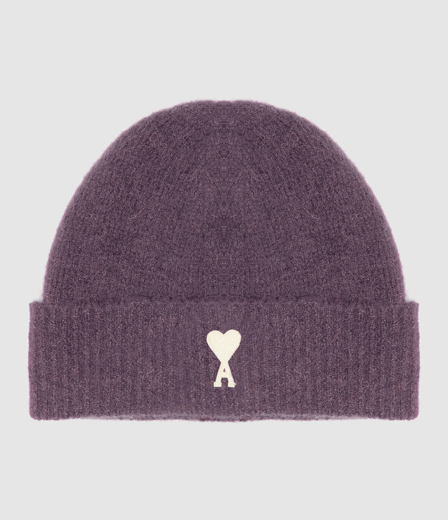 AMI PARIS - Bonnet Adc Ecru Laine Mauve