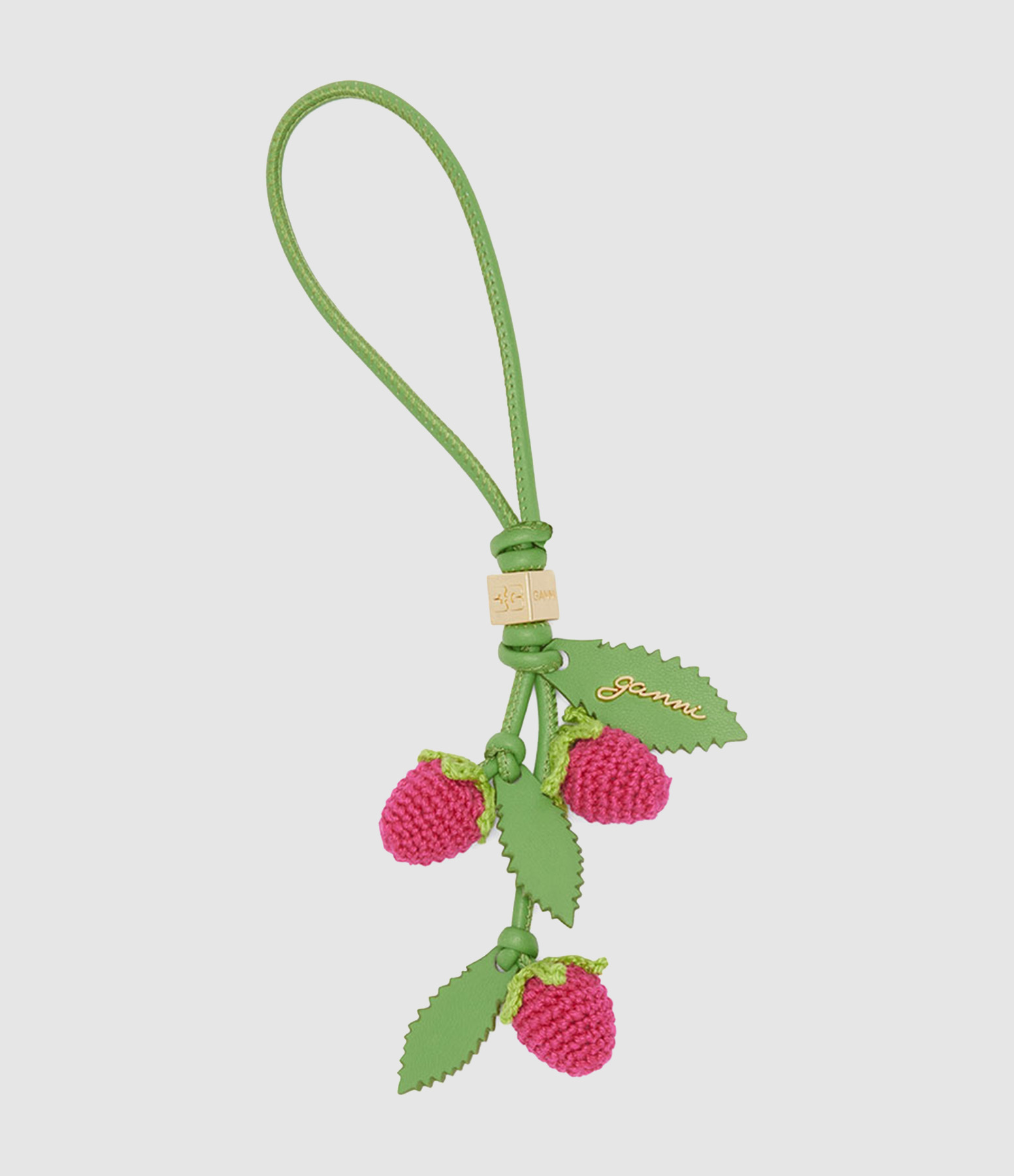 GANNI - Porte Clés Raspberry Flower Bag Charm Raspberry