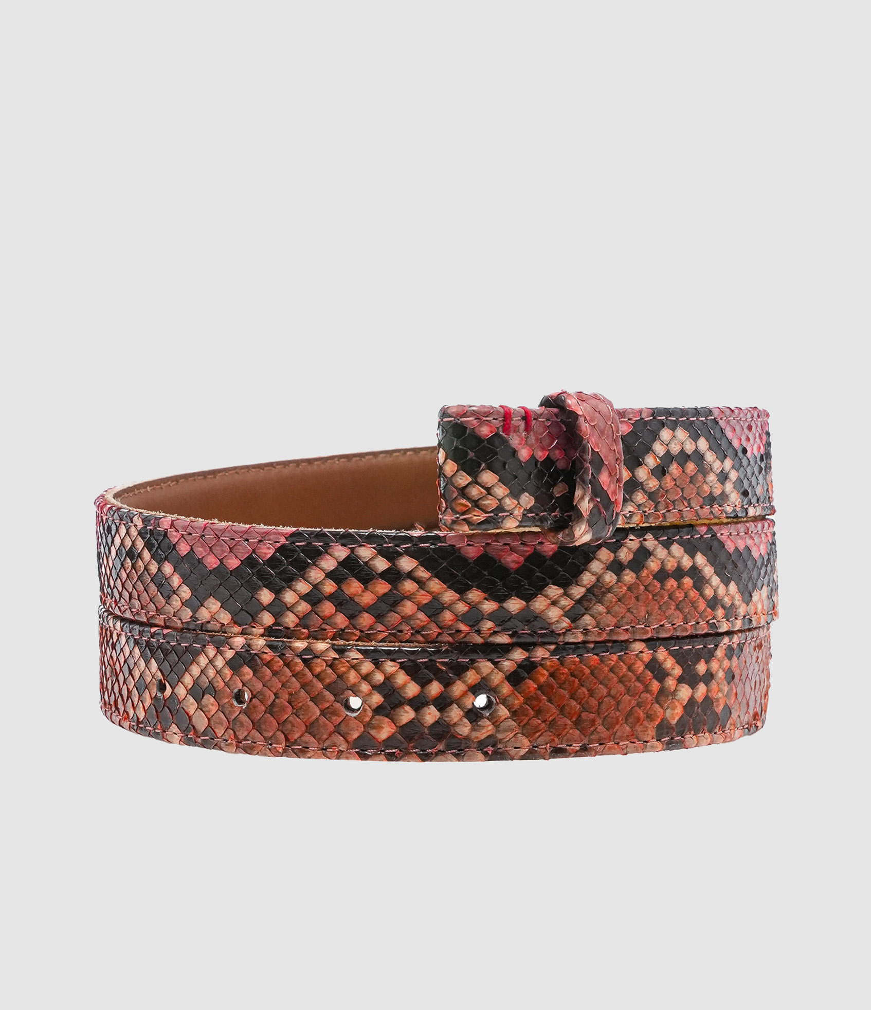 CLARIS VIROT - Ceinture Baby Python Terracotta