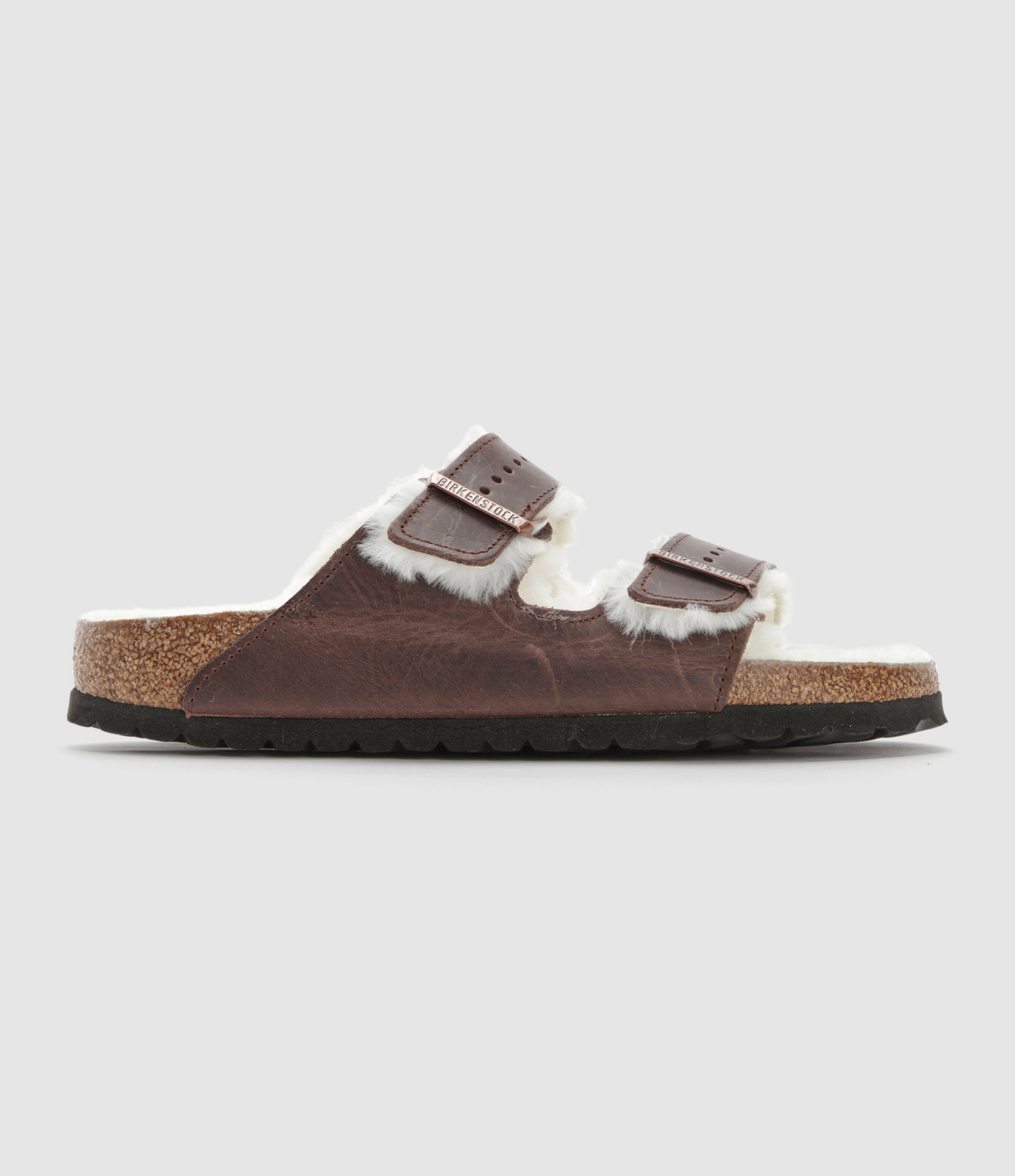 BIRKENSTOCK - Mules Arizona Fourrure Cuir Habana