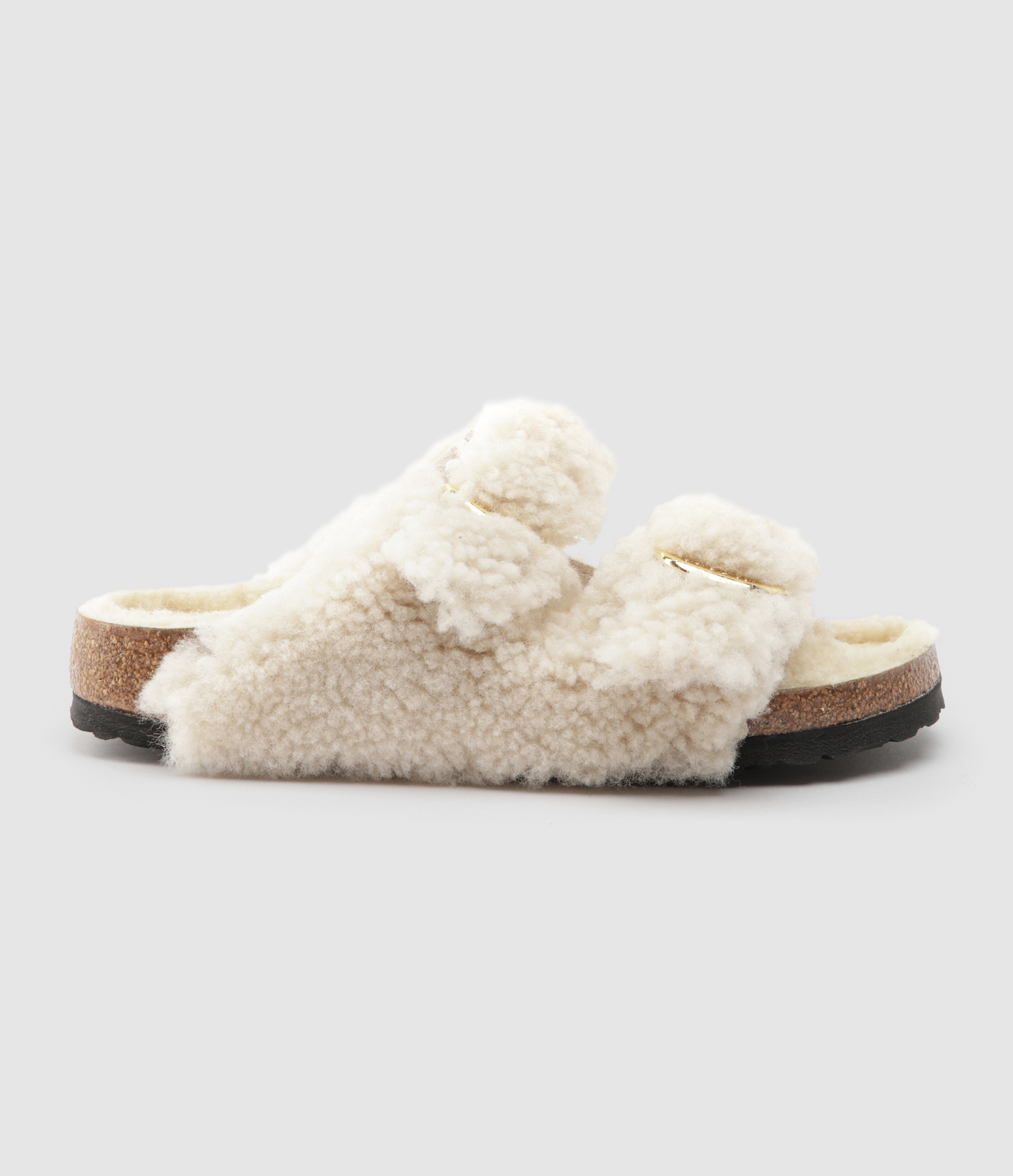 BIRKENSTOCK - Mules Arizona Fourrure Teddy Eggshell