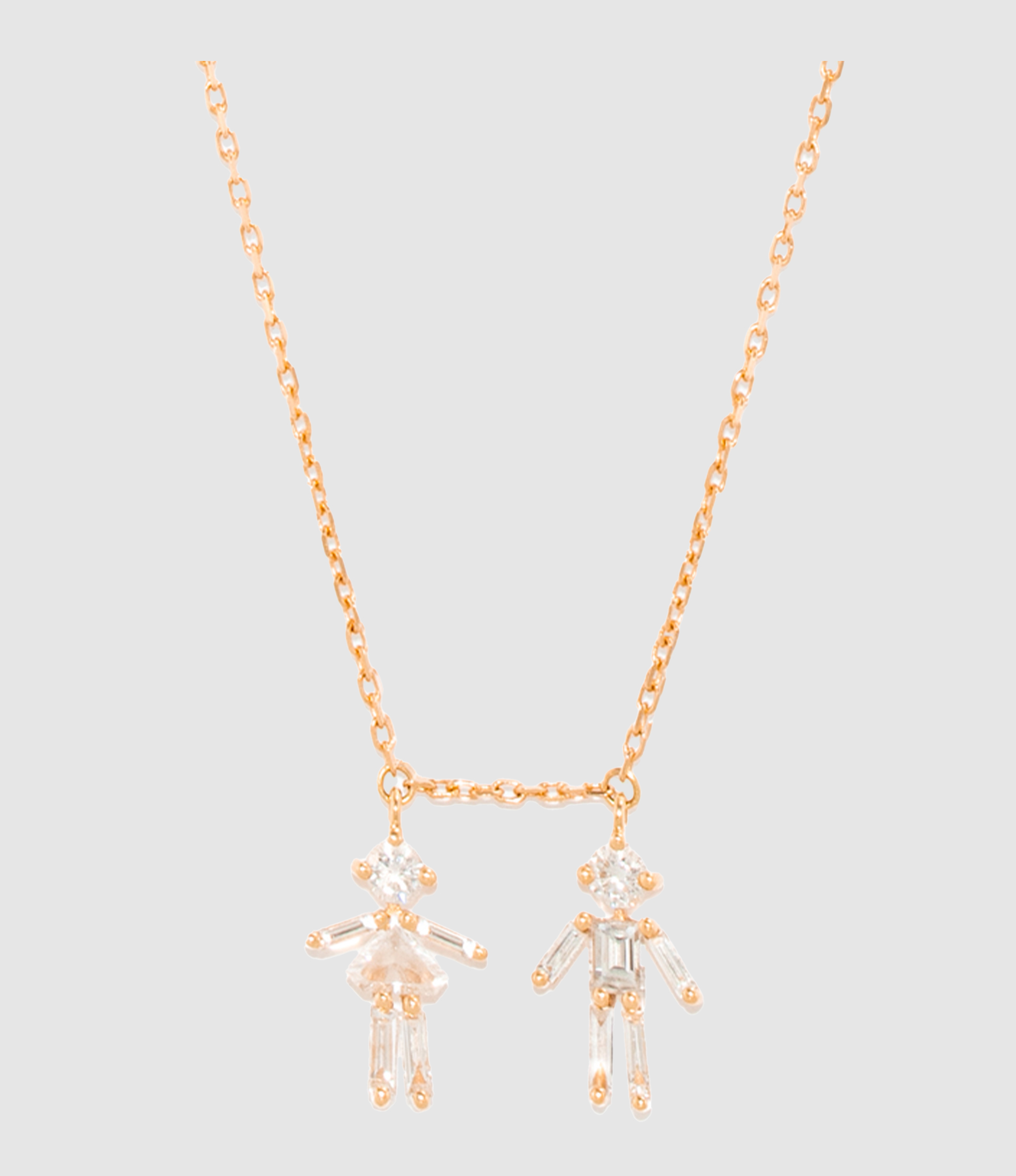 LITTLE ONES - Collier Double Mini Fille Garçon Or Rose