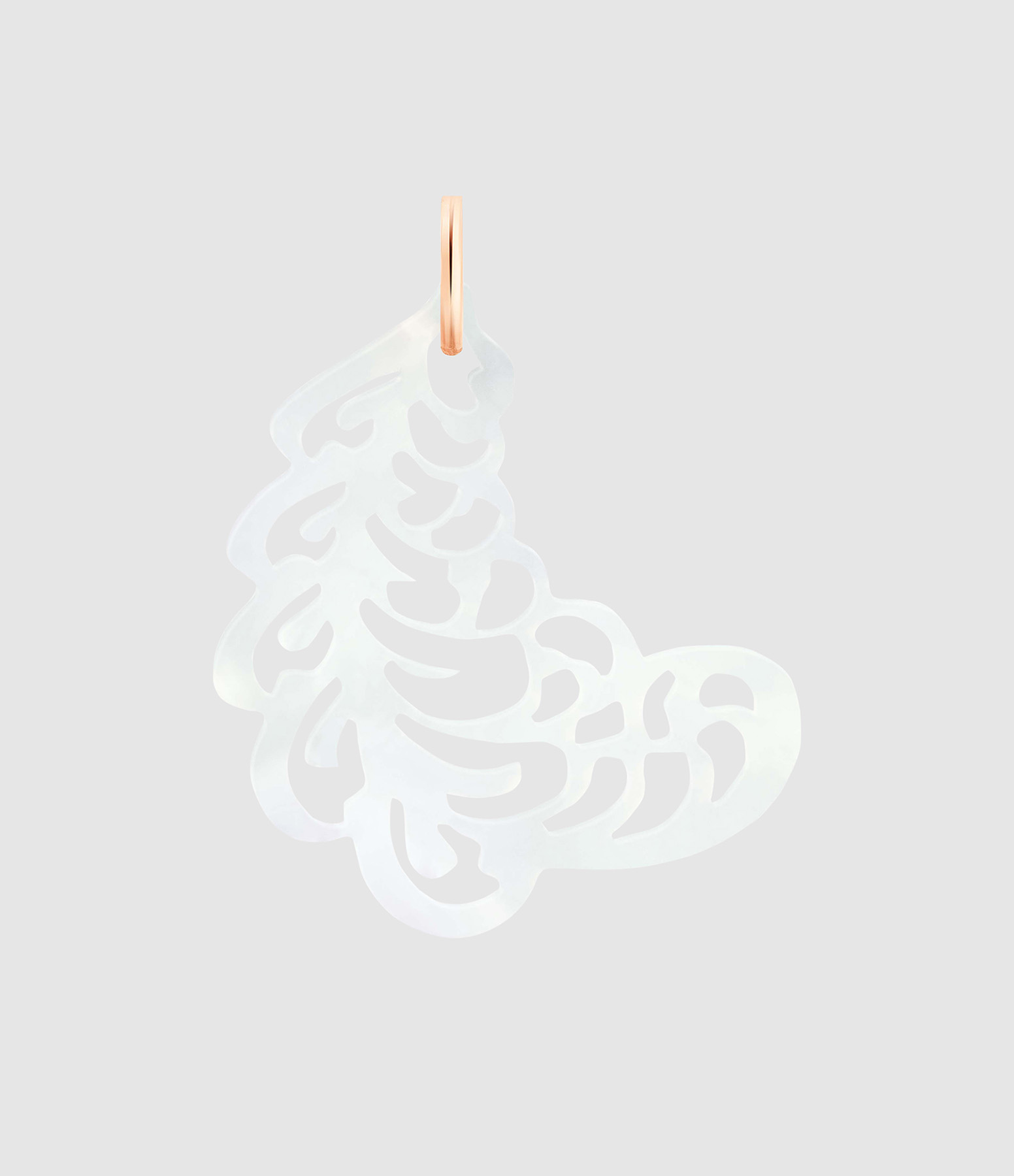 GINETTE NY - Pendentif Feather Nacre Blanche Or Rose