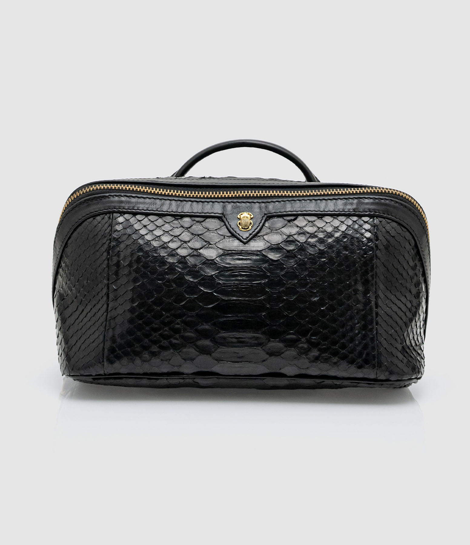 CLARIS VIROT - Trousse Python Charlotte Noir