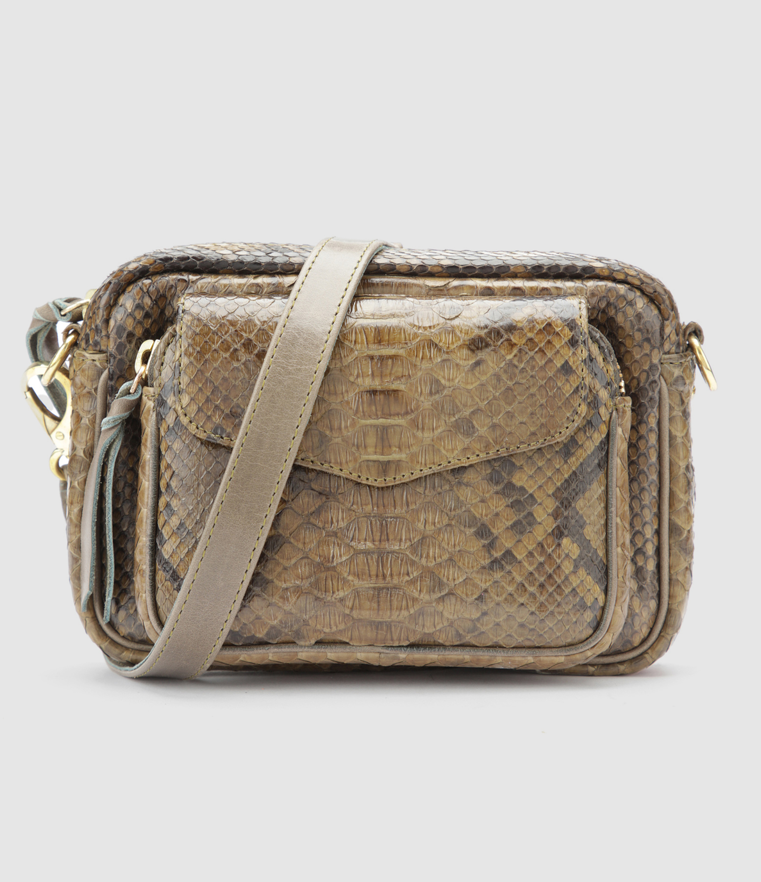 CLARIS VIROT - Sac Baby Charly Python Kaki