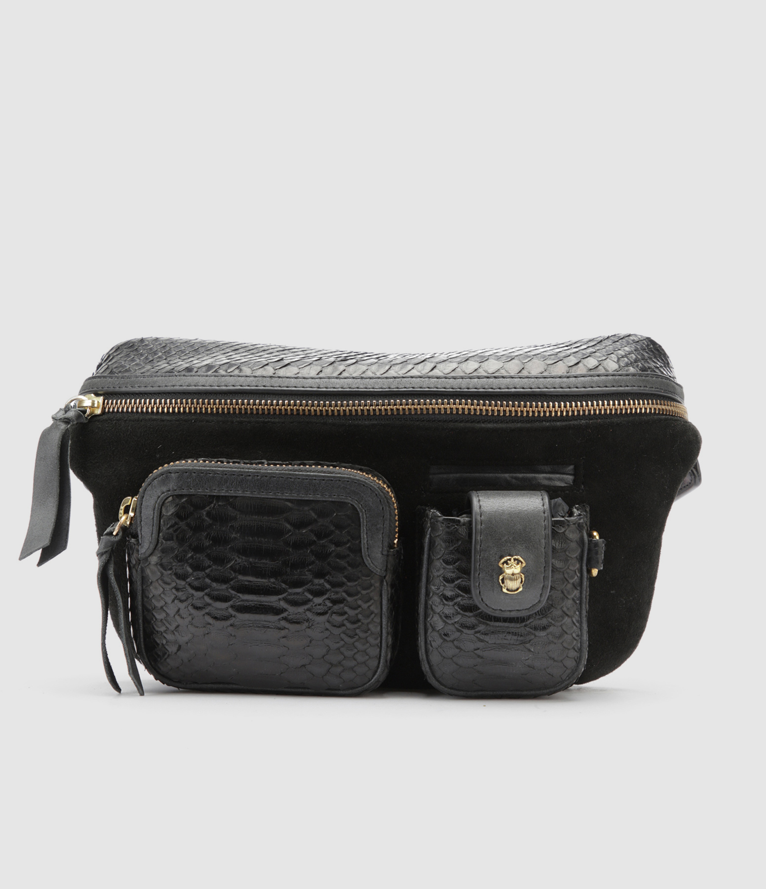CLARIS VIROT - Sac Banane Romeo Python Noir