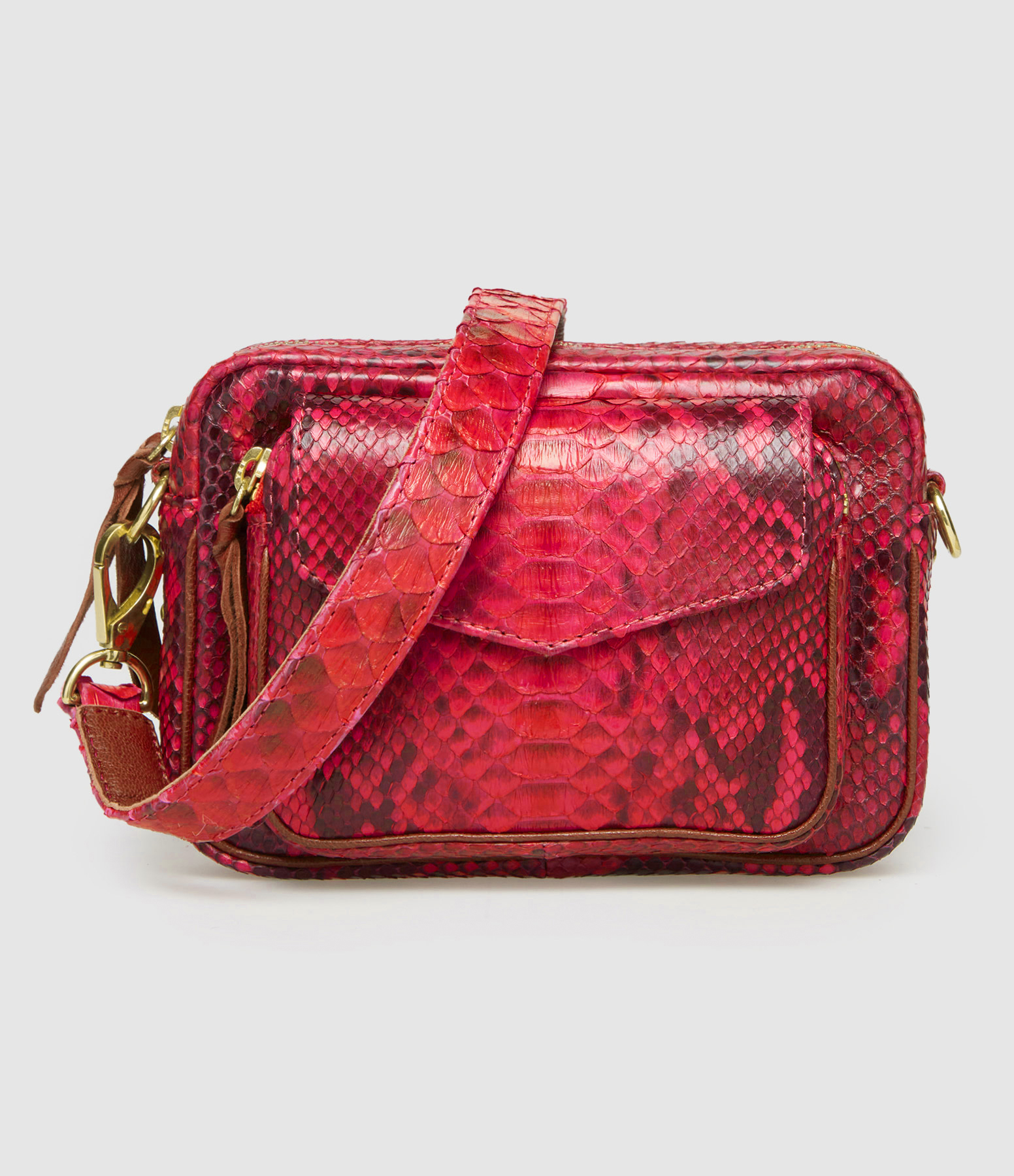CLARIS VIROT - Sac Baby Charly Python Celosia Rose
