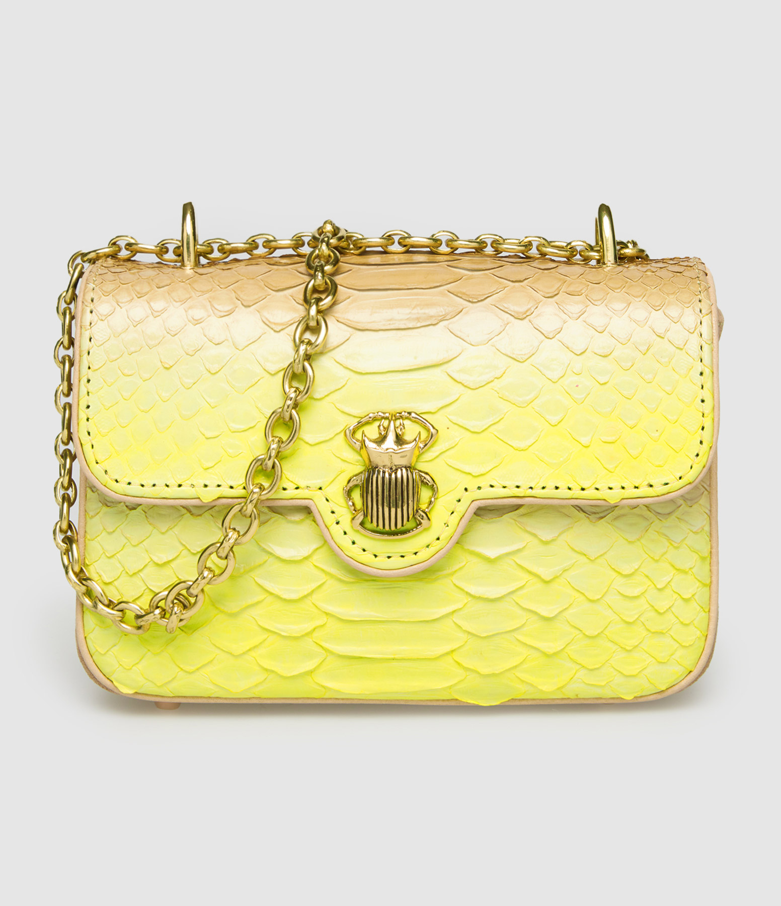 CLARIS VIROT - Sac Mini Ava Python Jaune Mais