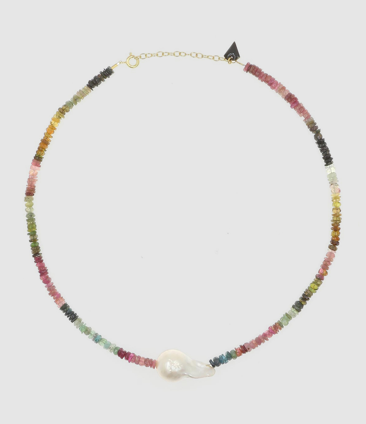 MON PRECIEUX GEM - Collier Puka Tourmaline Multicolore Perle Naturell
