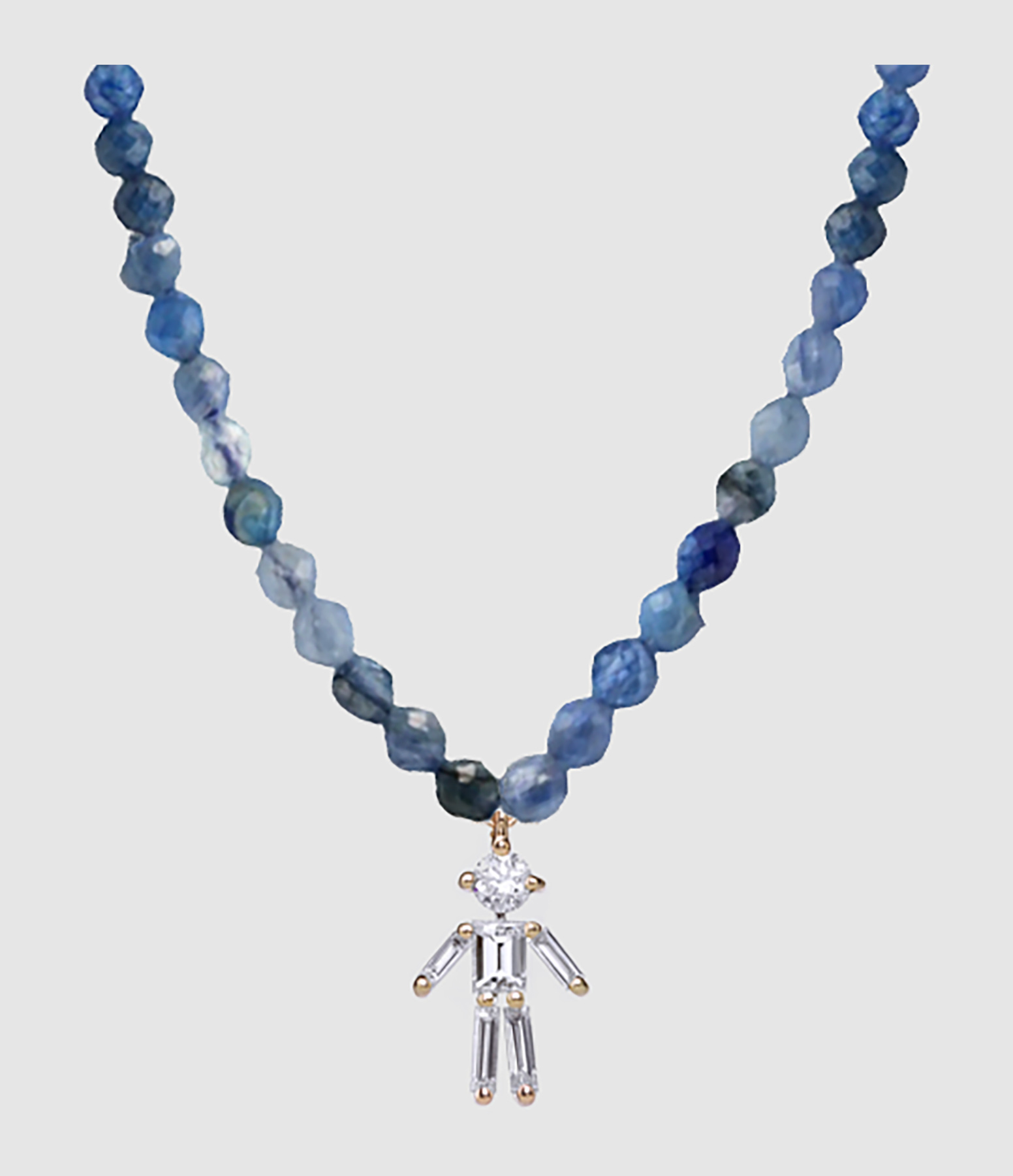 LITTLE ONES - Collier Rainbow Garçon Cyanite Or Jaune Diamants