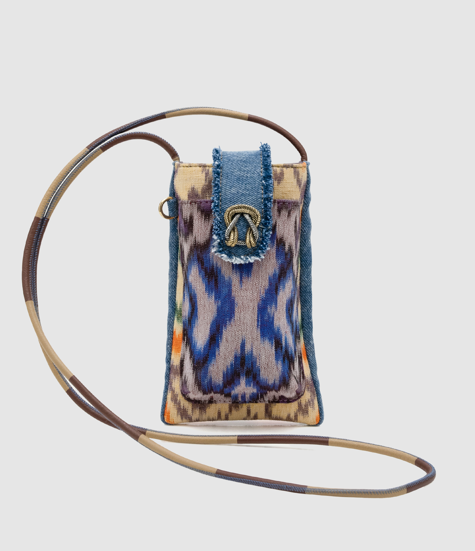 CLARIS VIROT - Etui a Telephone Cuir Double Marcus Patchwork de Tissus ...