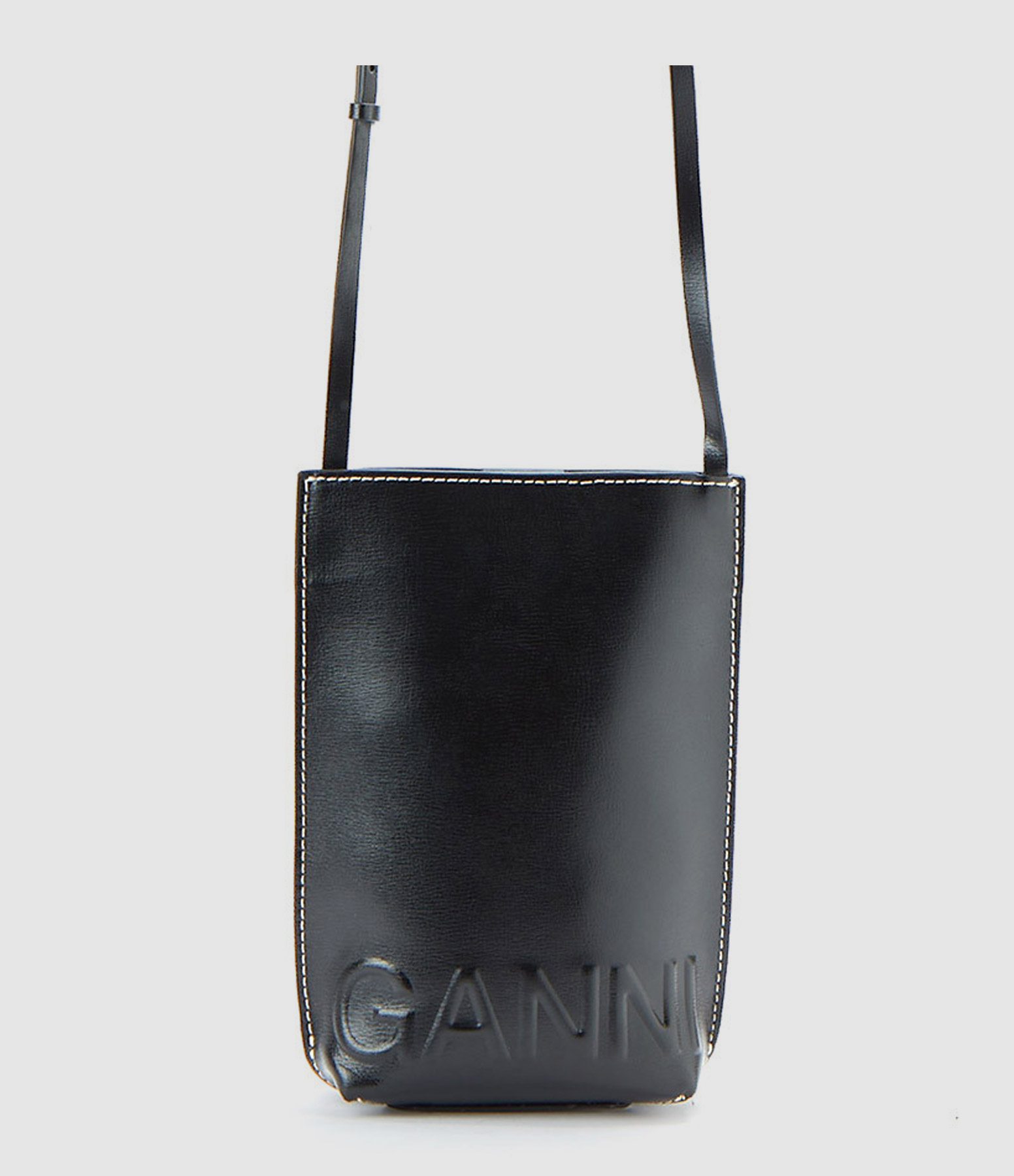 GANNI - Sac Bandoulière Cuir Recyclé Noir