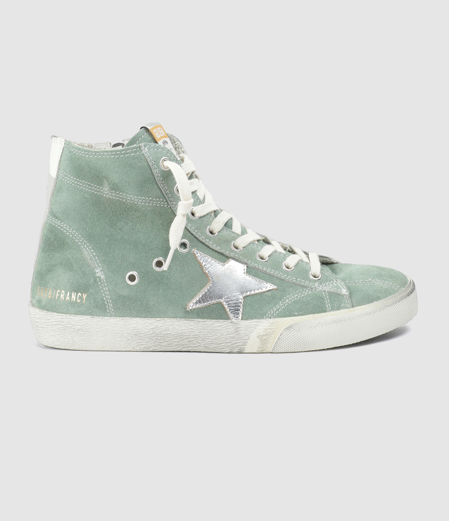 GOLDEN GOOSE - Baskets Francy Cuir Suédé Vert Militaire Blanc