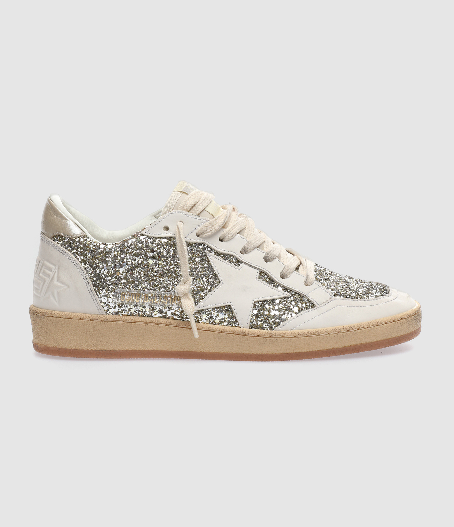 GOLDEN GOOSE - Baskets Ballstar Platinum Écru Blanc