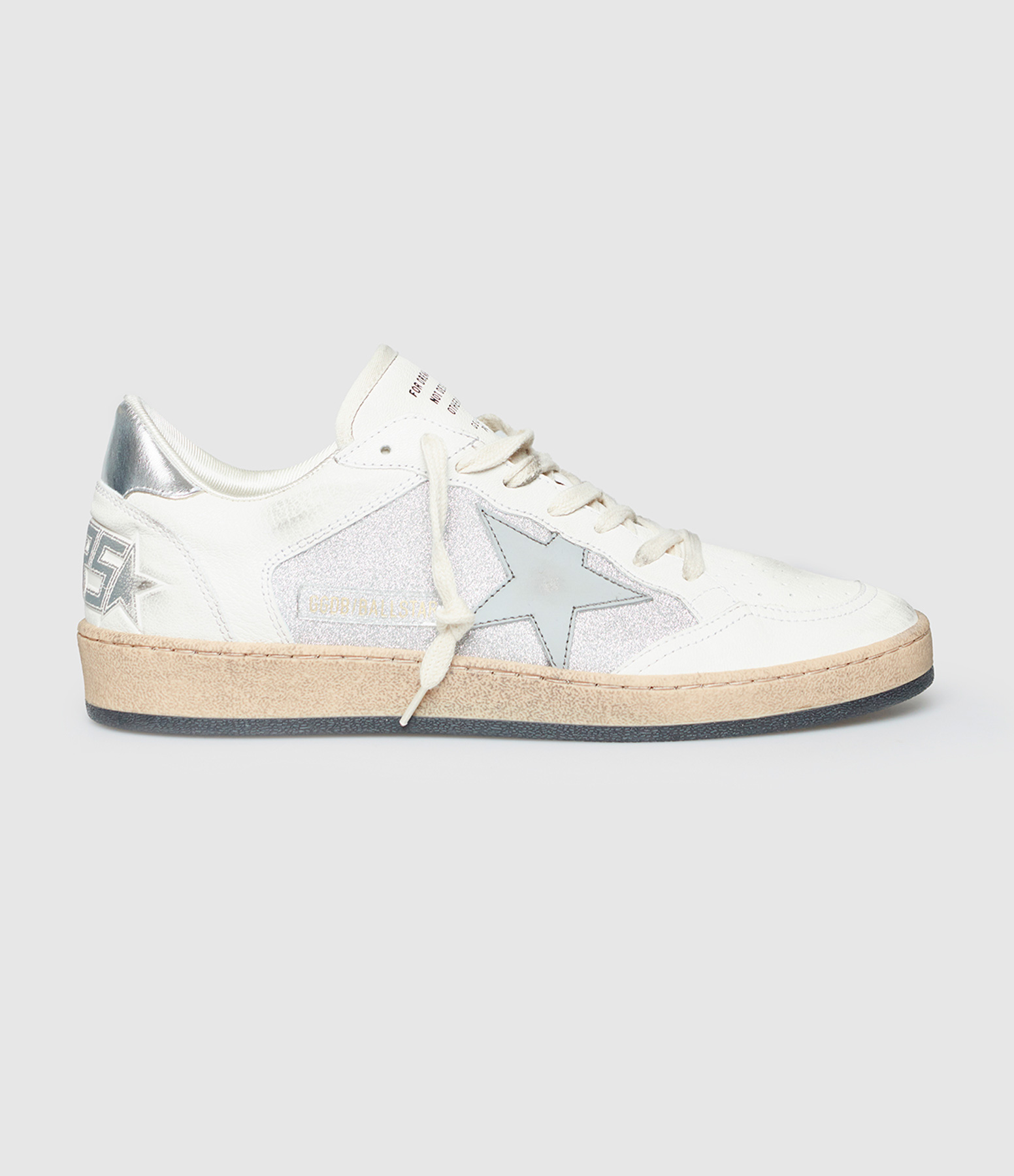 GOLDEN GOOSE - Baskets Woman Ballstar Glitter White/Silver