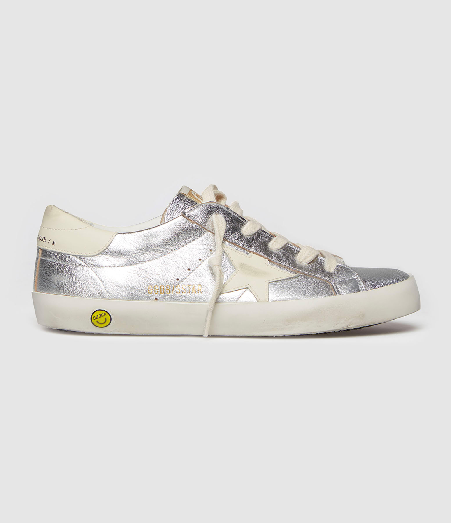 GOLDEN GOOSE - Baskets Junior Super Star Silver/Cream