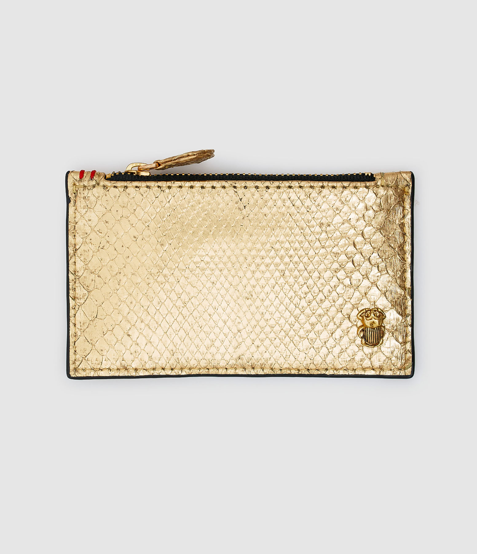 CLARIS VIROT - Porte Carte Python Helena Or