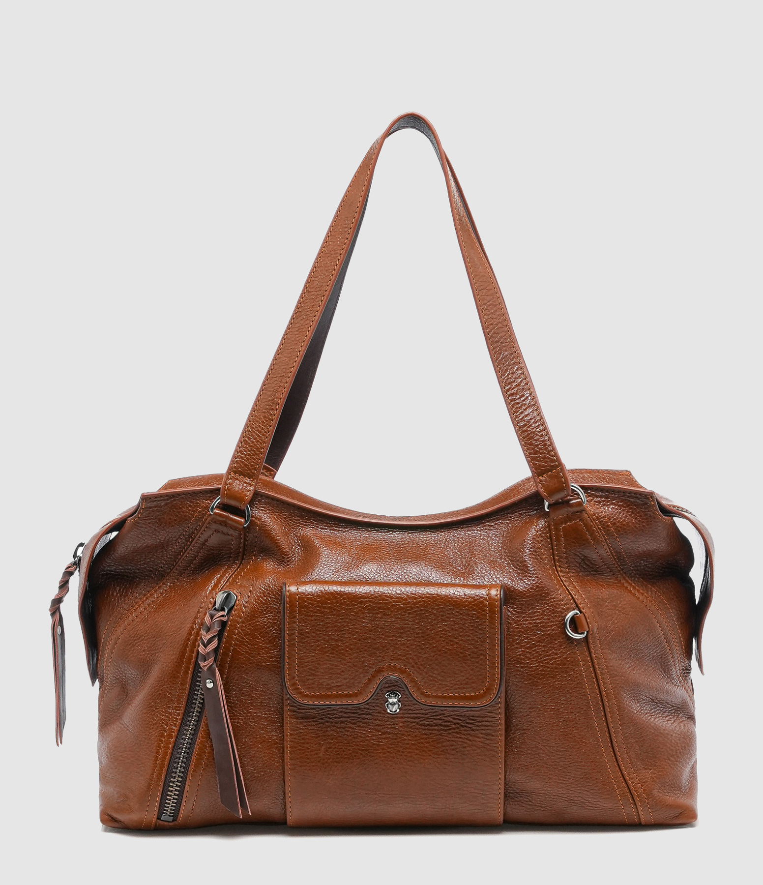 CLARIS VIROT - Sac Juno Cuir Tabac