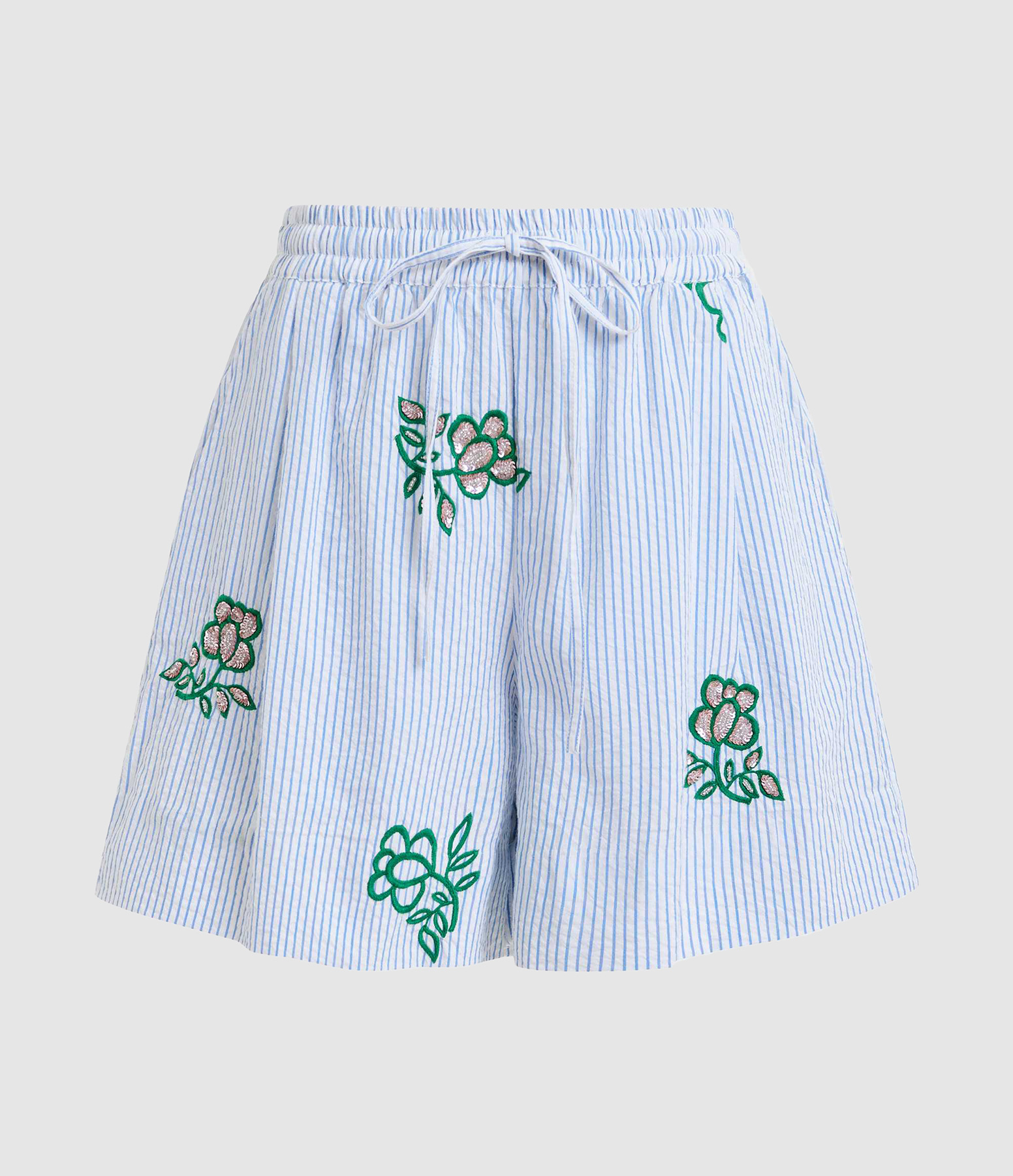 ESSENTIEL ANTWERP - Shorts Juste Vert Bleu