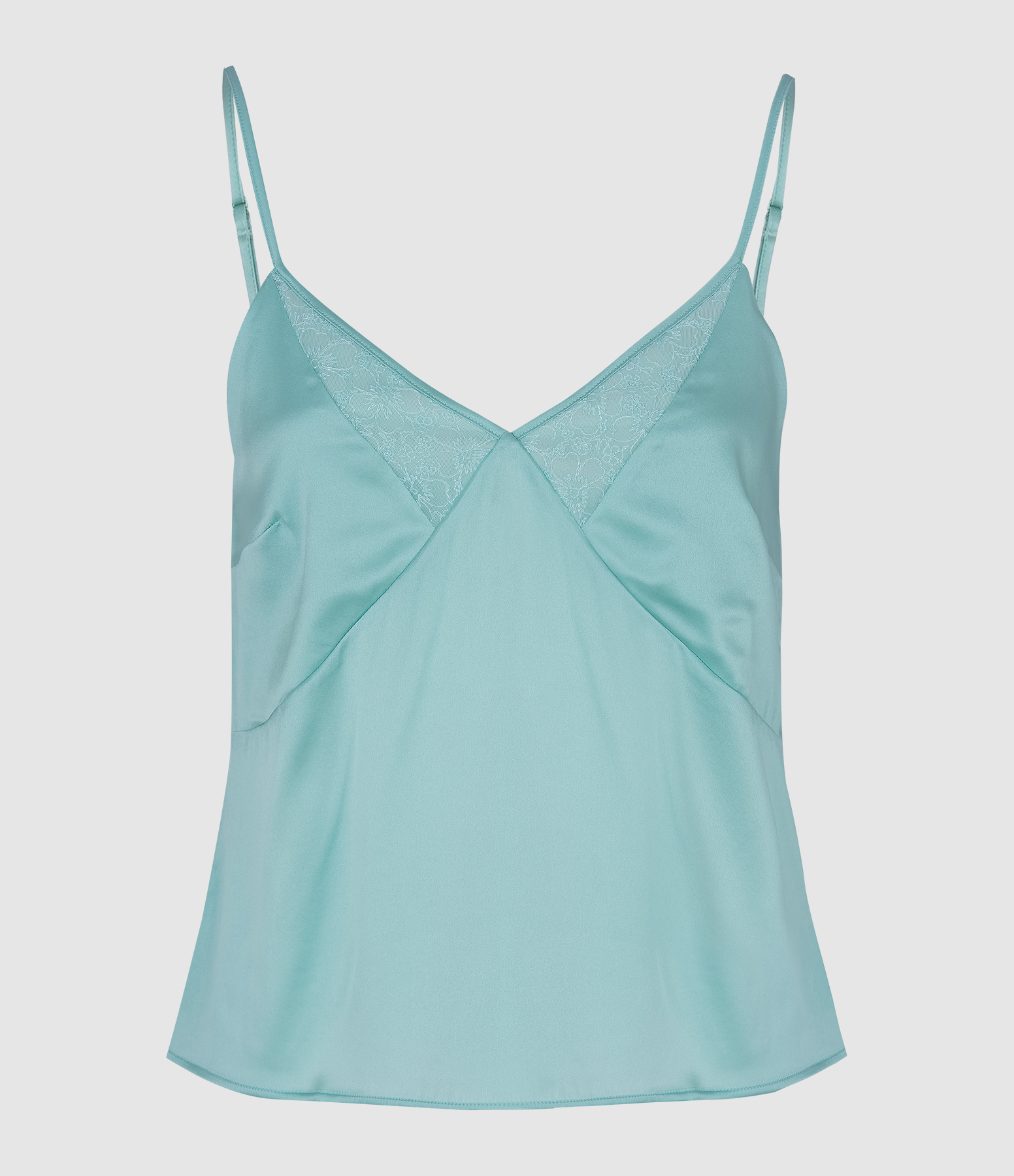 LA NOUVELLE - Top Hedy Flower Mesh Aqua