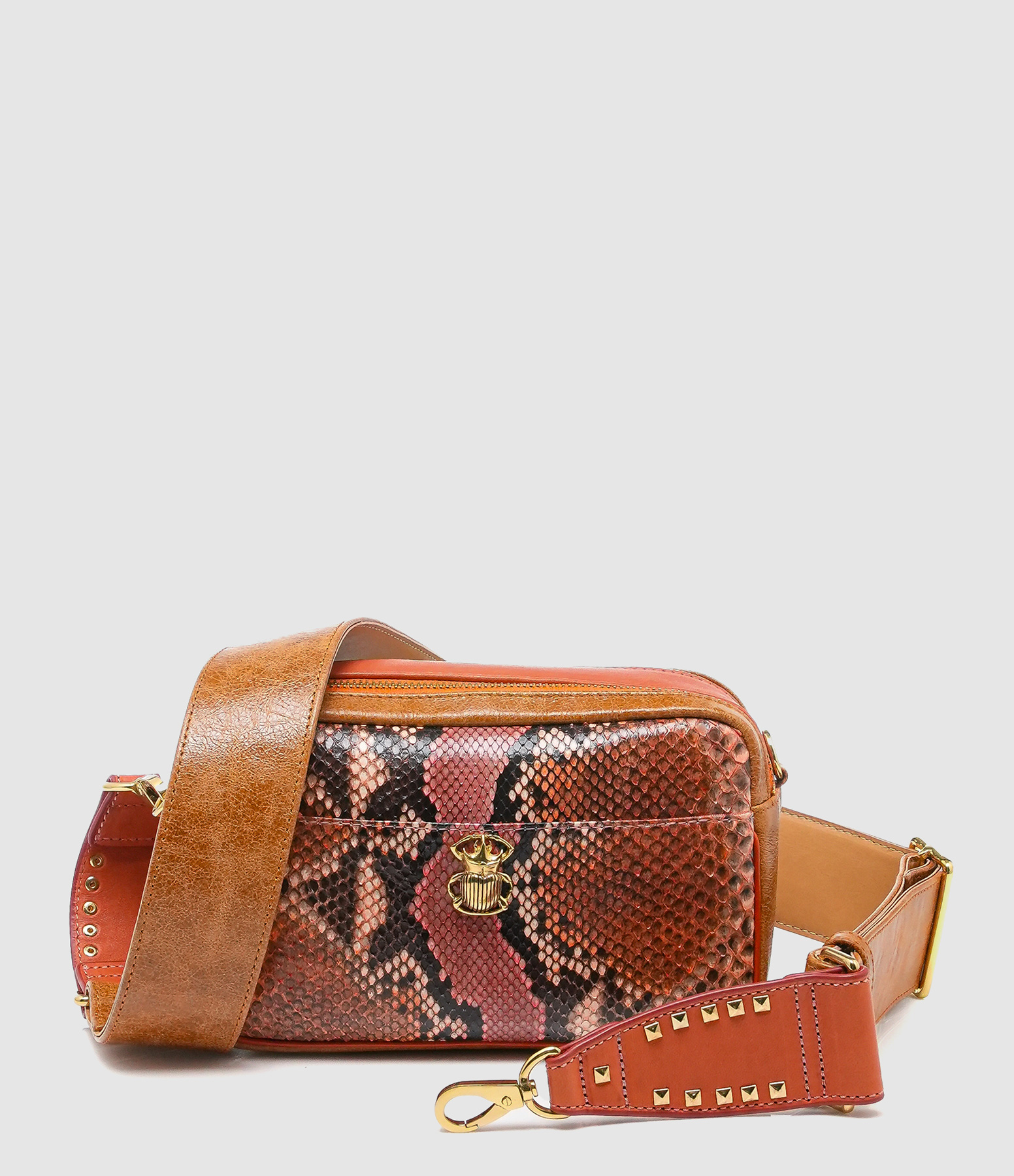 CLARIS VIROT - Sac Python Lily Terracotta