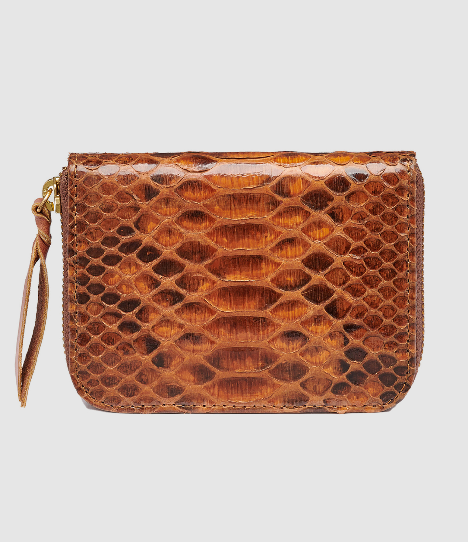 CLARIS VIROT - Portefeuille Mini Bob Python Moka