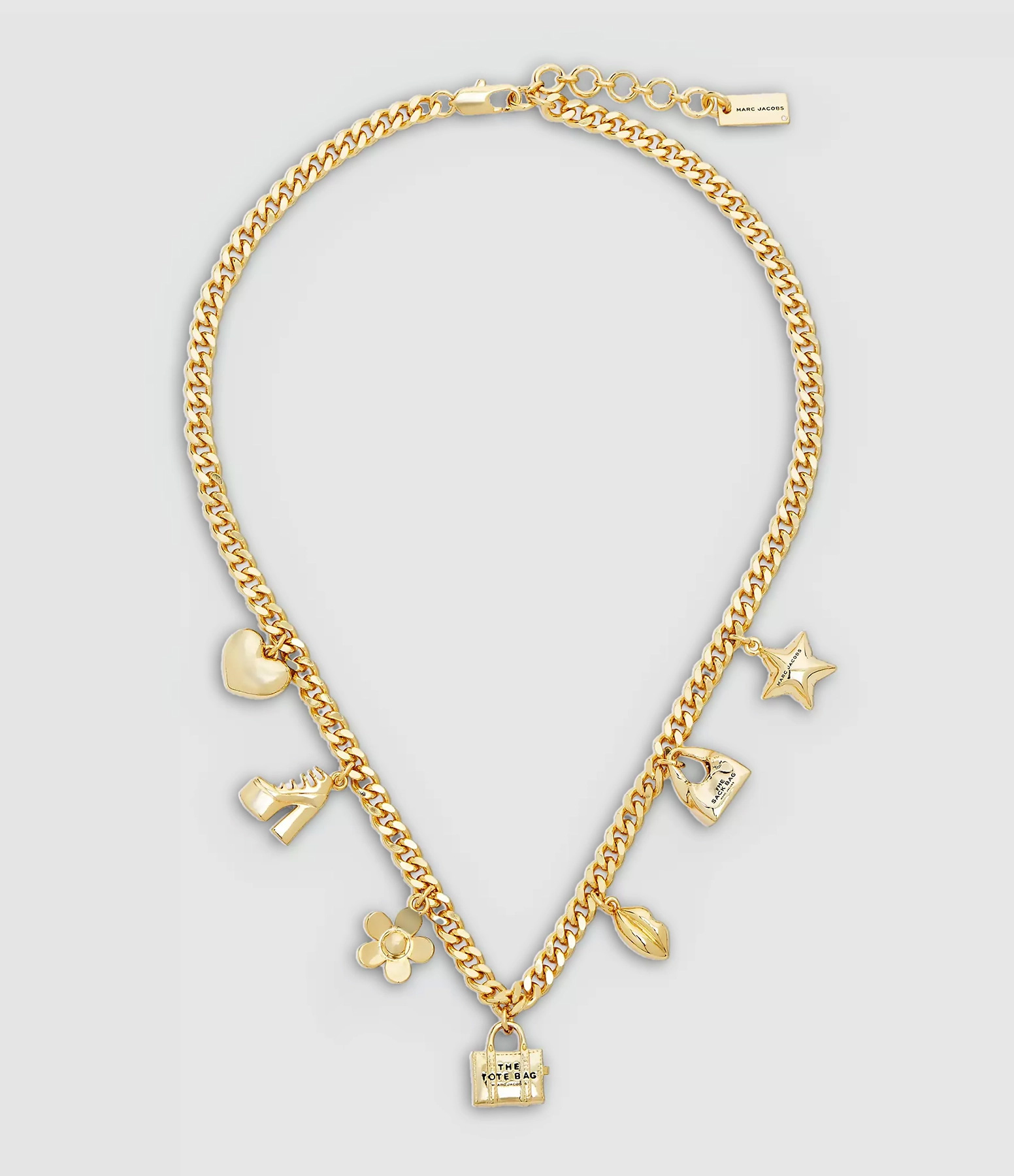 MARC JACOBS - Sac Mini Icon Charm Necklace Light Antique Gold