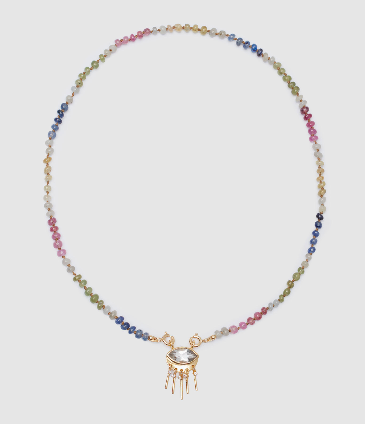 MON PRECIEUX GEM - Collier Candies Saphir Œil Amethyste Diamant Multi