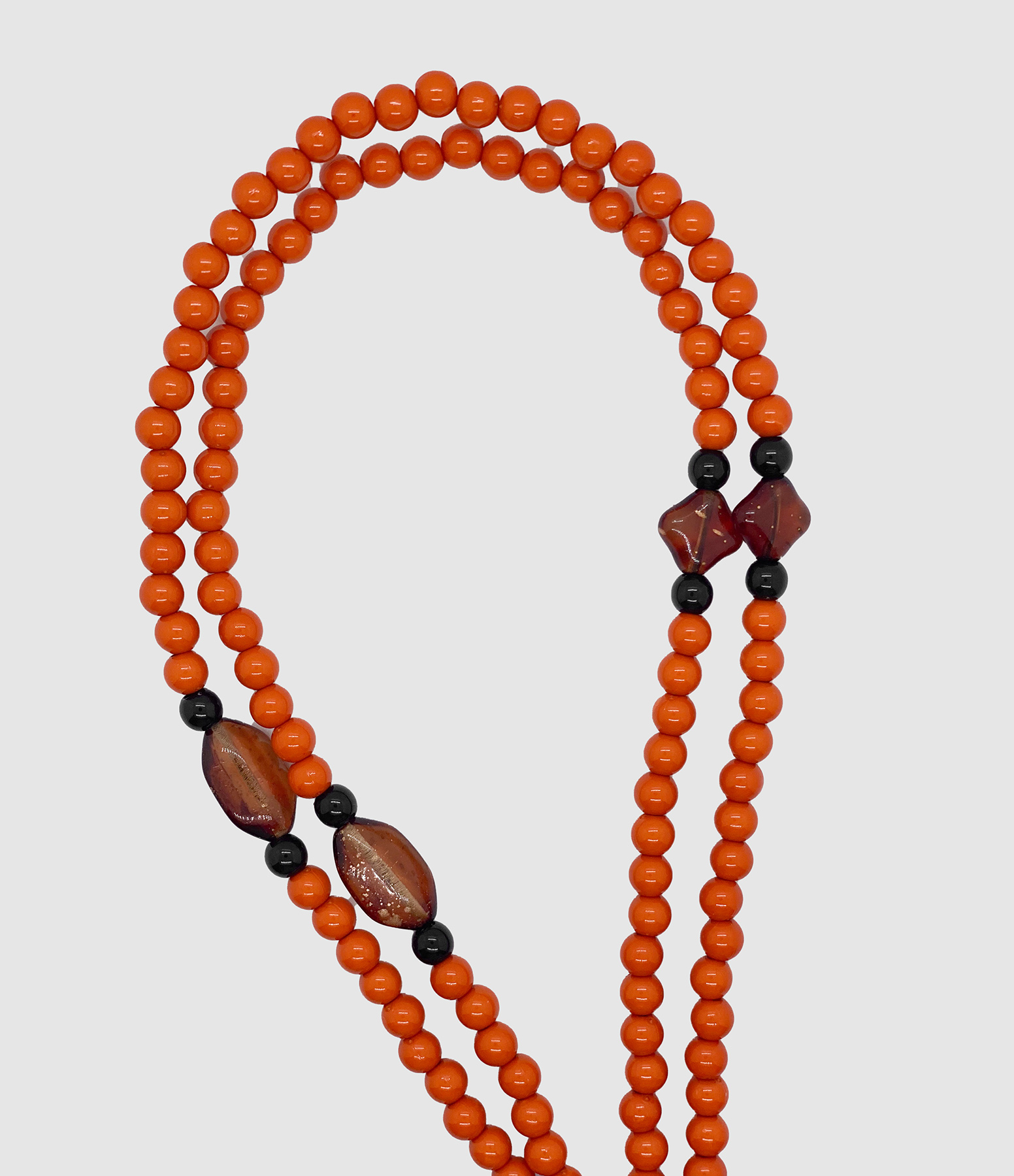 CARBONE - Cordon en Perles Qundalini Orange