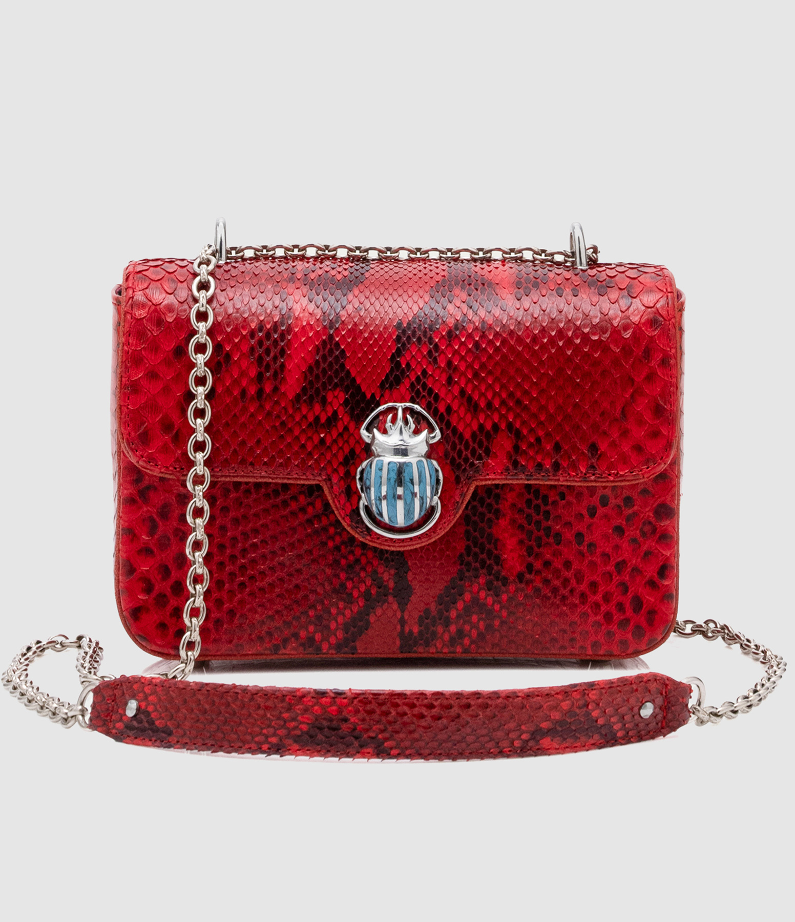 CLARIS VIROT - Sac Python Ava Medium Rubis
