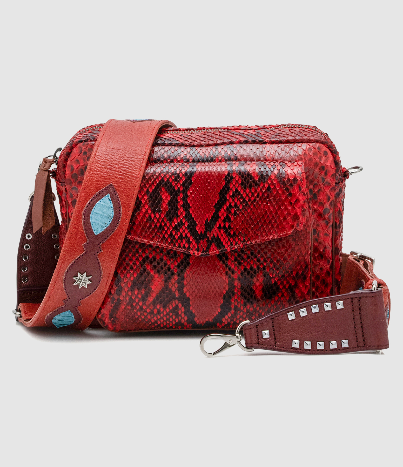 CLARIS VIROT - Sac Python Big Charly Rubis