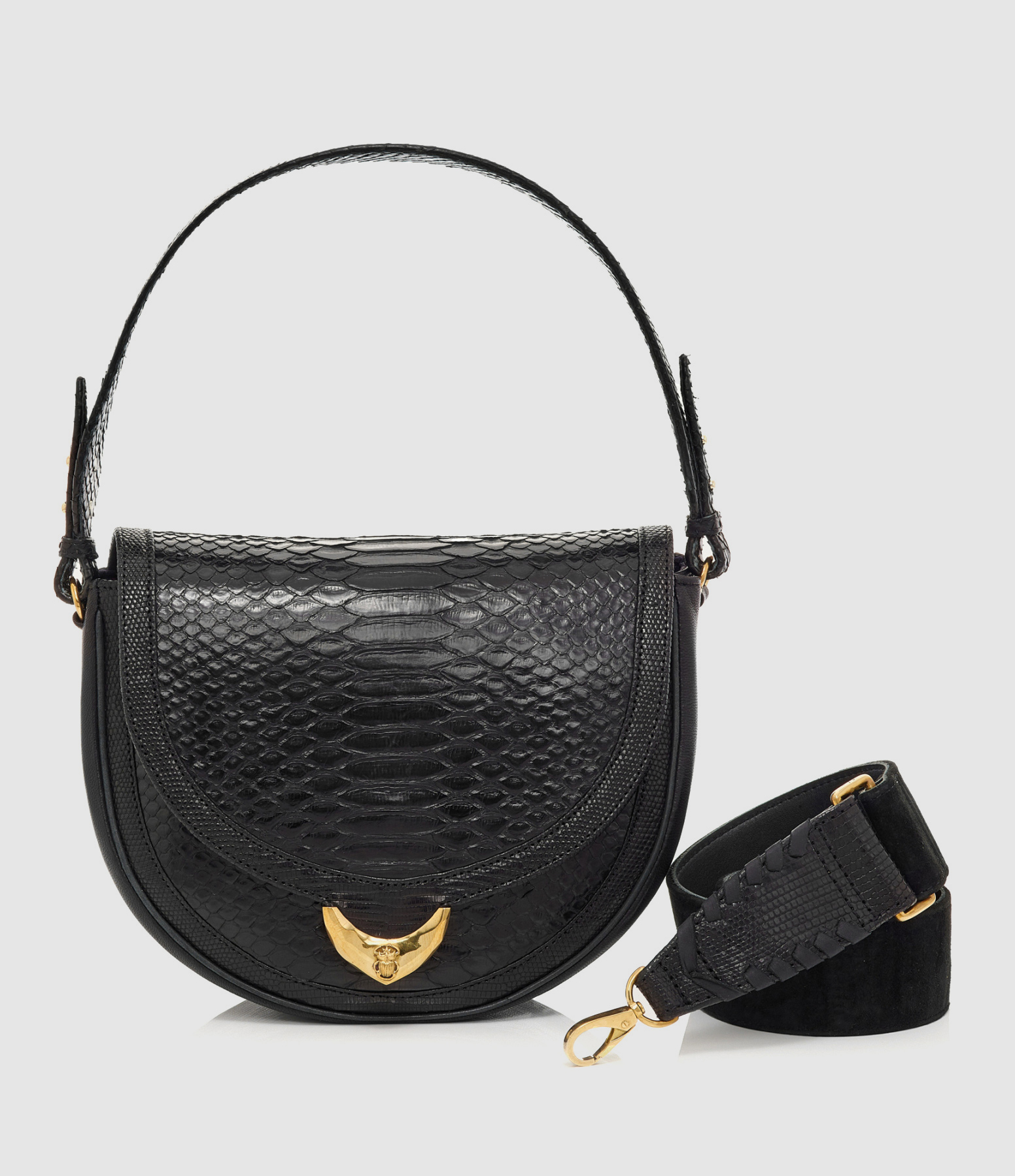 CLARIS - Sac Victoria Big Bandoulière Python Noir