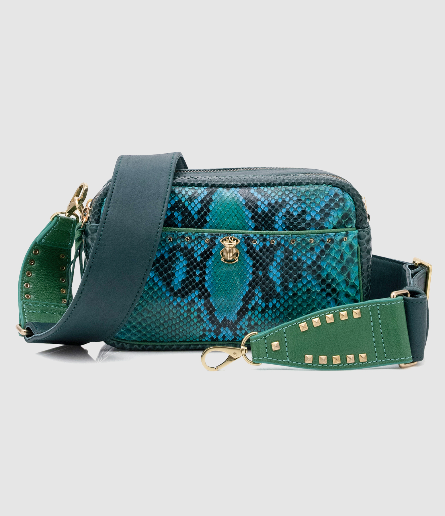 CLARIS VIROT - Sac Python Lily Prairie Avec Rivets