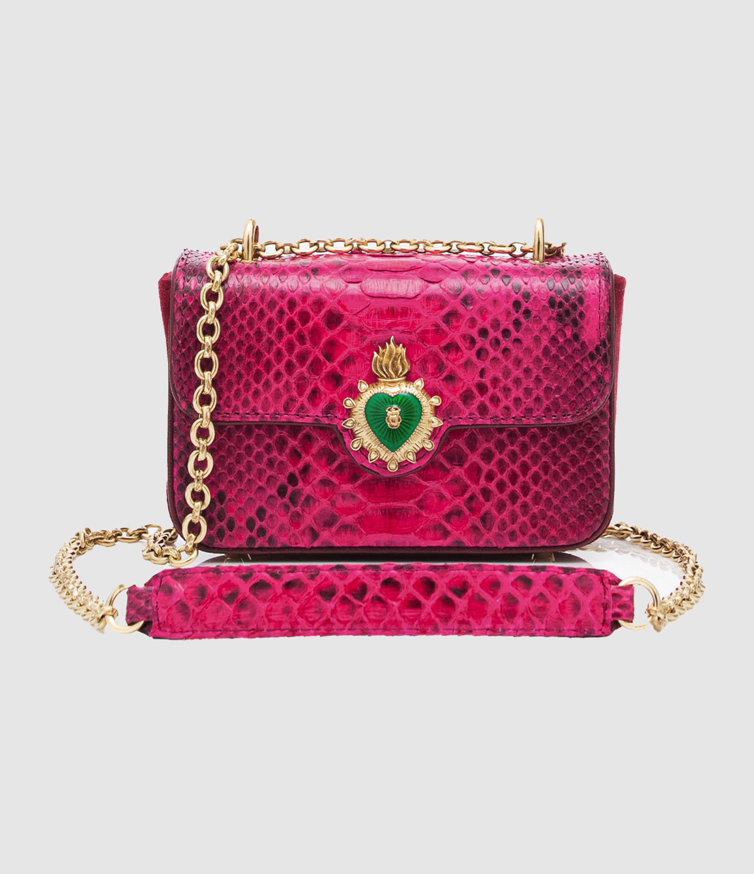 CLARIS VIROT - Sac Mini Ava Python Celosia Rose