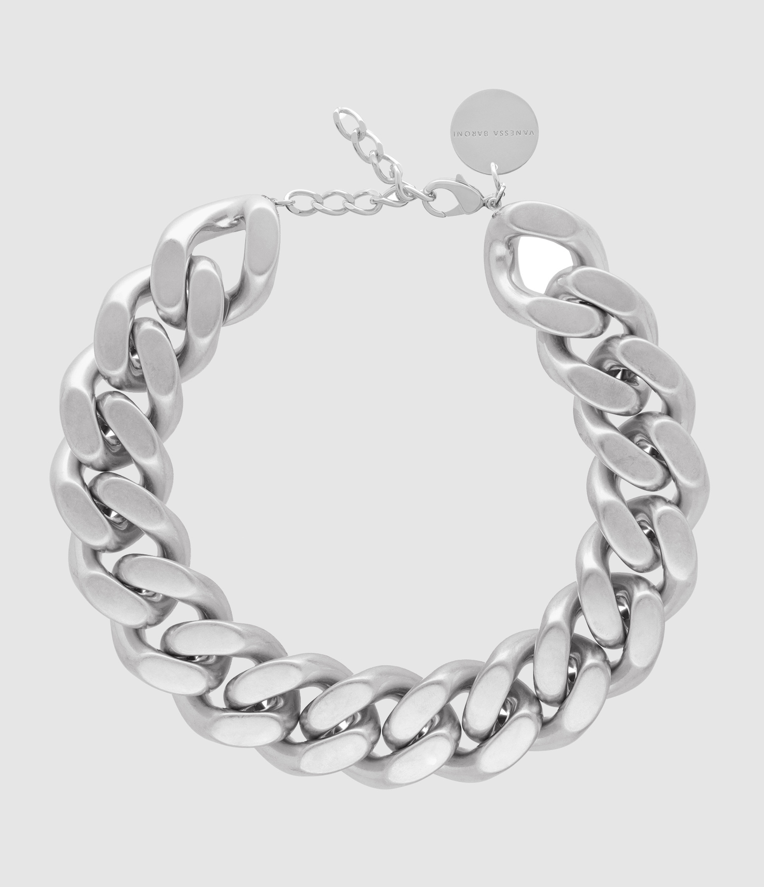 VANESSA BARONI - Collier Big Flat Chain Silver Vintage