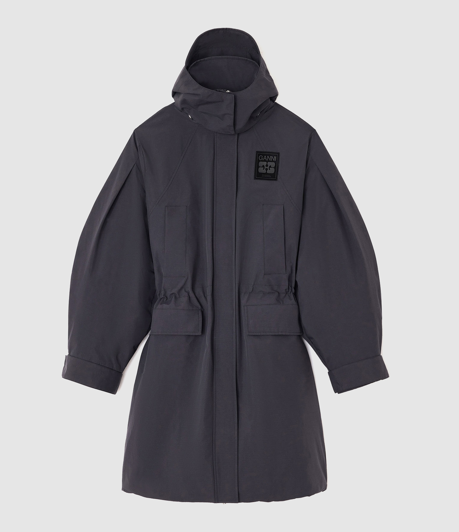 GANNI - Parka Ripstop Tri Layer Phantom